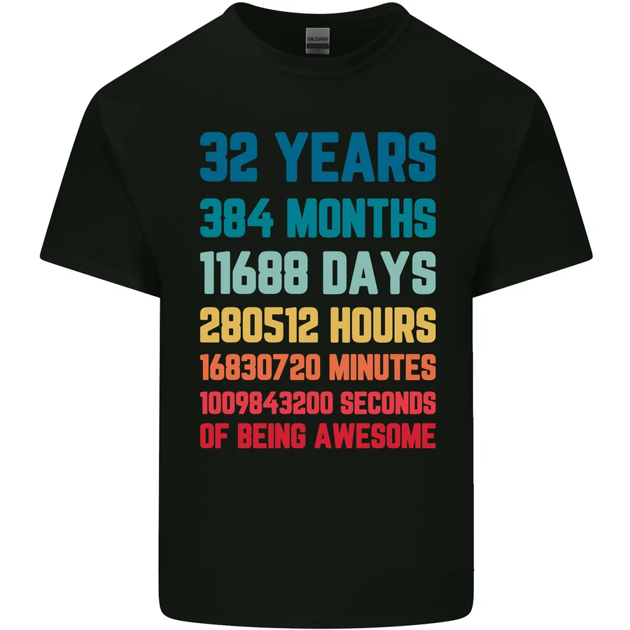 32nd Birthday 32 Year Old Retro Vintage Style Graphic Cotton Shirt,for ...