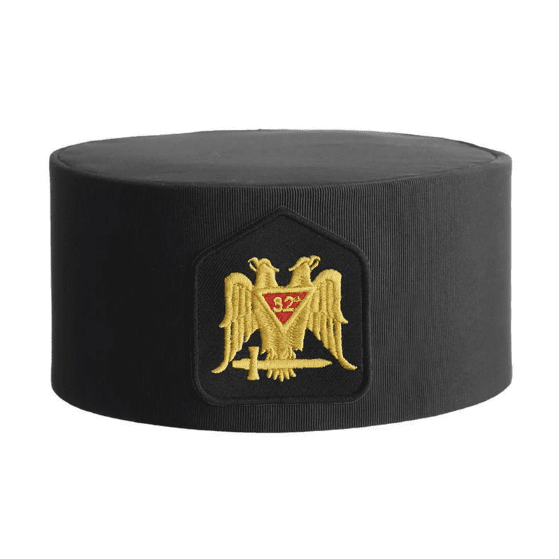 32nd Degree Scottish Rite Crown Cap - Black Rayon with Gold Double ...