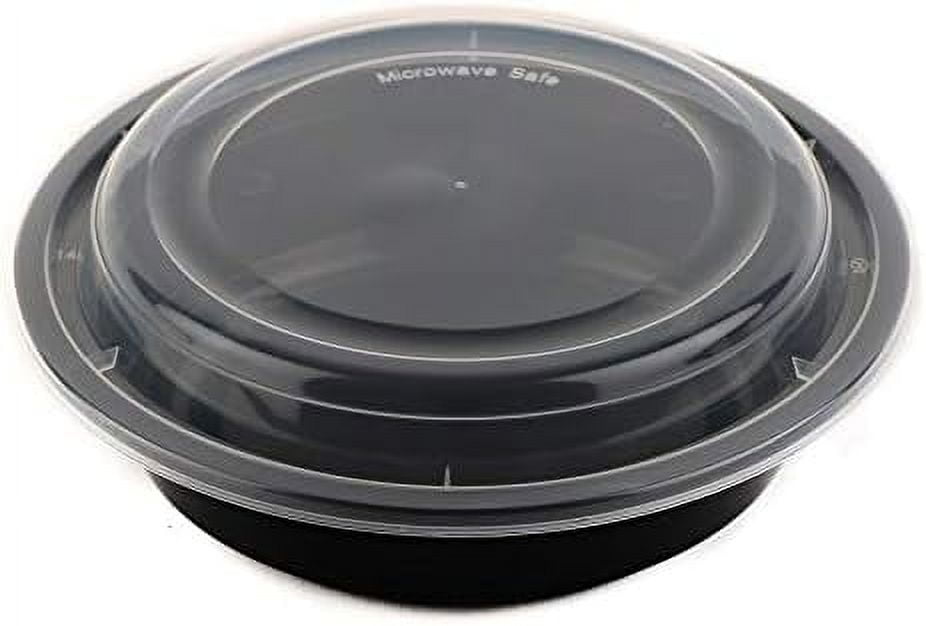 32oz - 125 - Round Microwavable Plastic Meal Prep Containers with Lids ...
