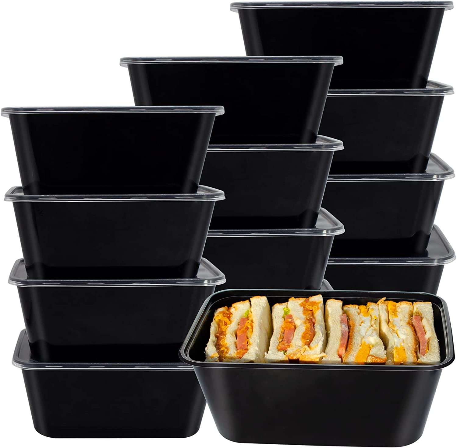 Ganfaner 32oz 50pk Microwavable Black Food Container Box, BPA Free ...