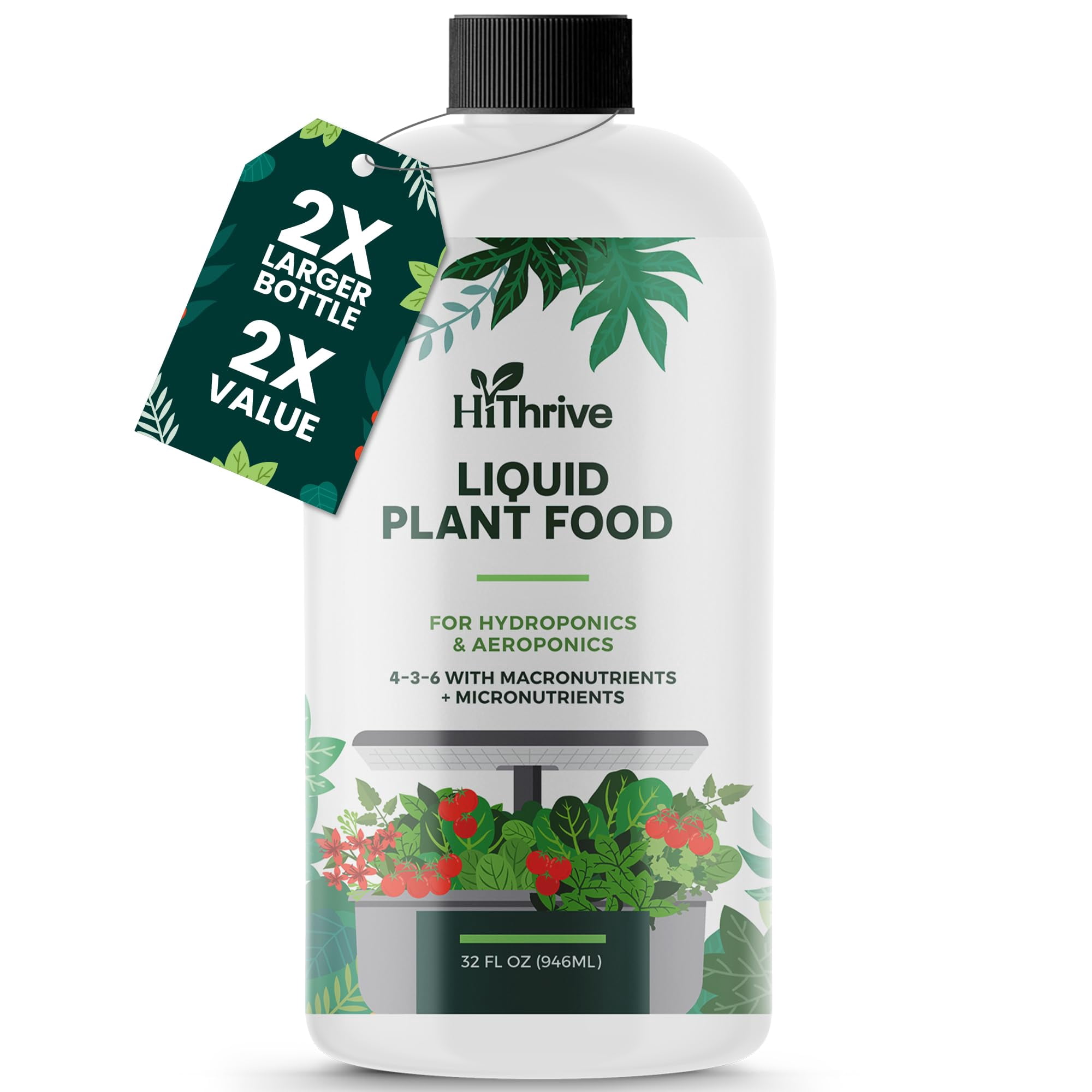 32oz Aeroponics & Hydroponics Liquid Plant Food - Up to Feedings for ...