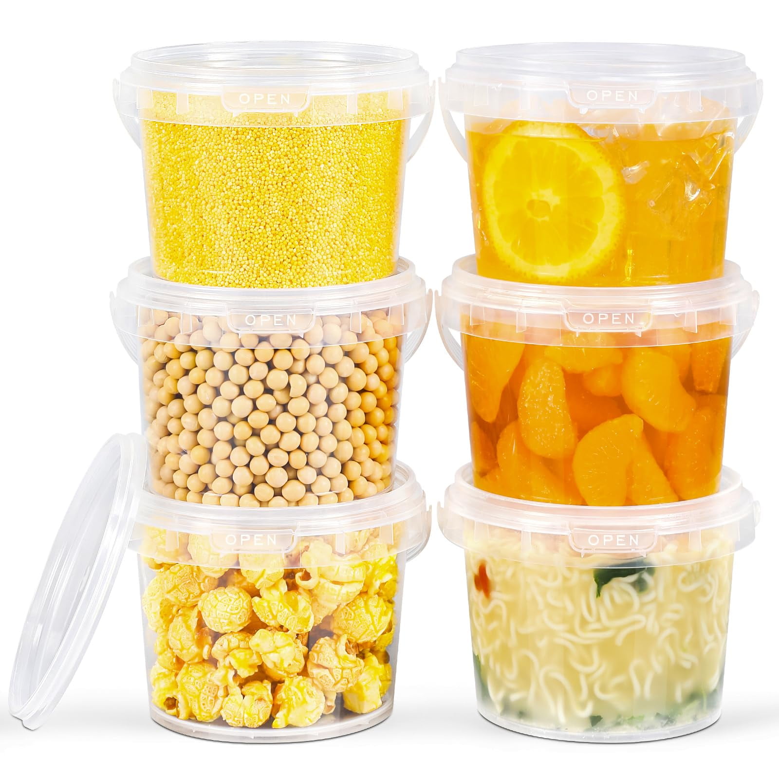 32oz Airtight Plastic Storage Containers, Reusable Food Prep Containers ...