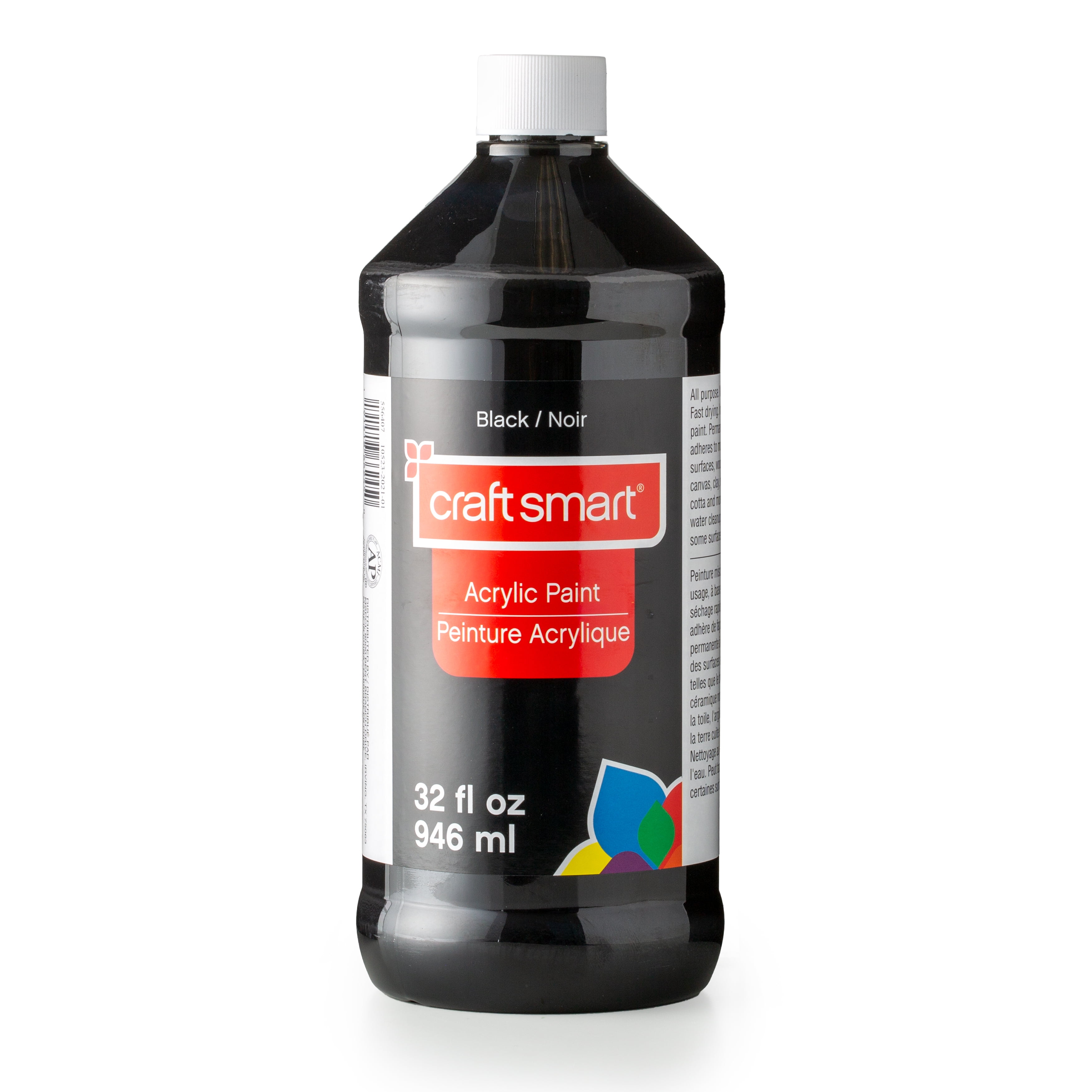 32oz. Black Acrylic Paint by Craft Smart - Fast Drying Paint for ...
