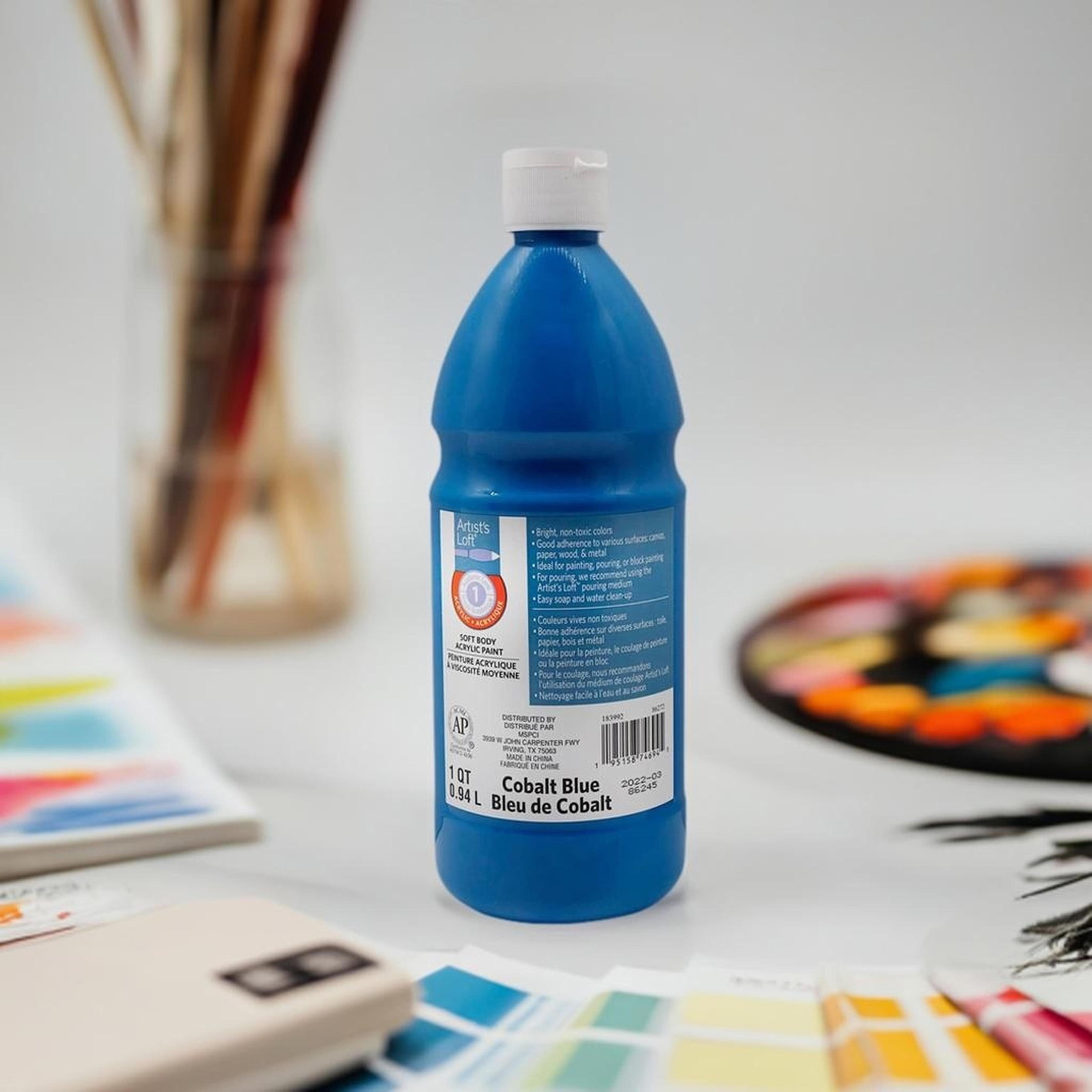 32oz Blue Soft Body Acrylic Paint by Artist's Loft - Non-Toxic Paint ...