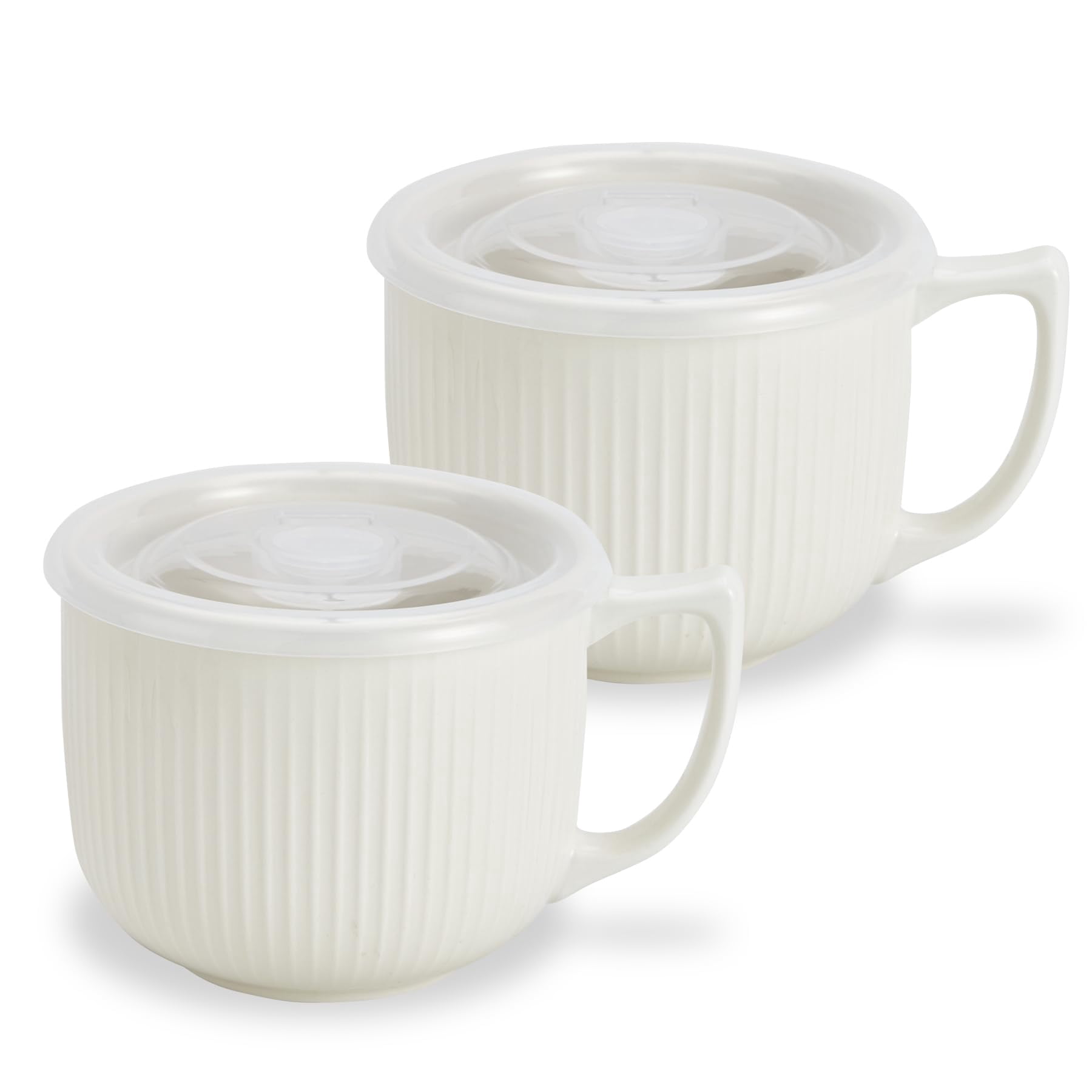 32oz Ceramic Soup Bowl with Handle & Lid, Microwave Safe Ramen Bowl ...