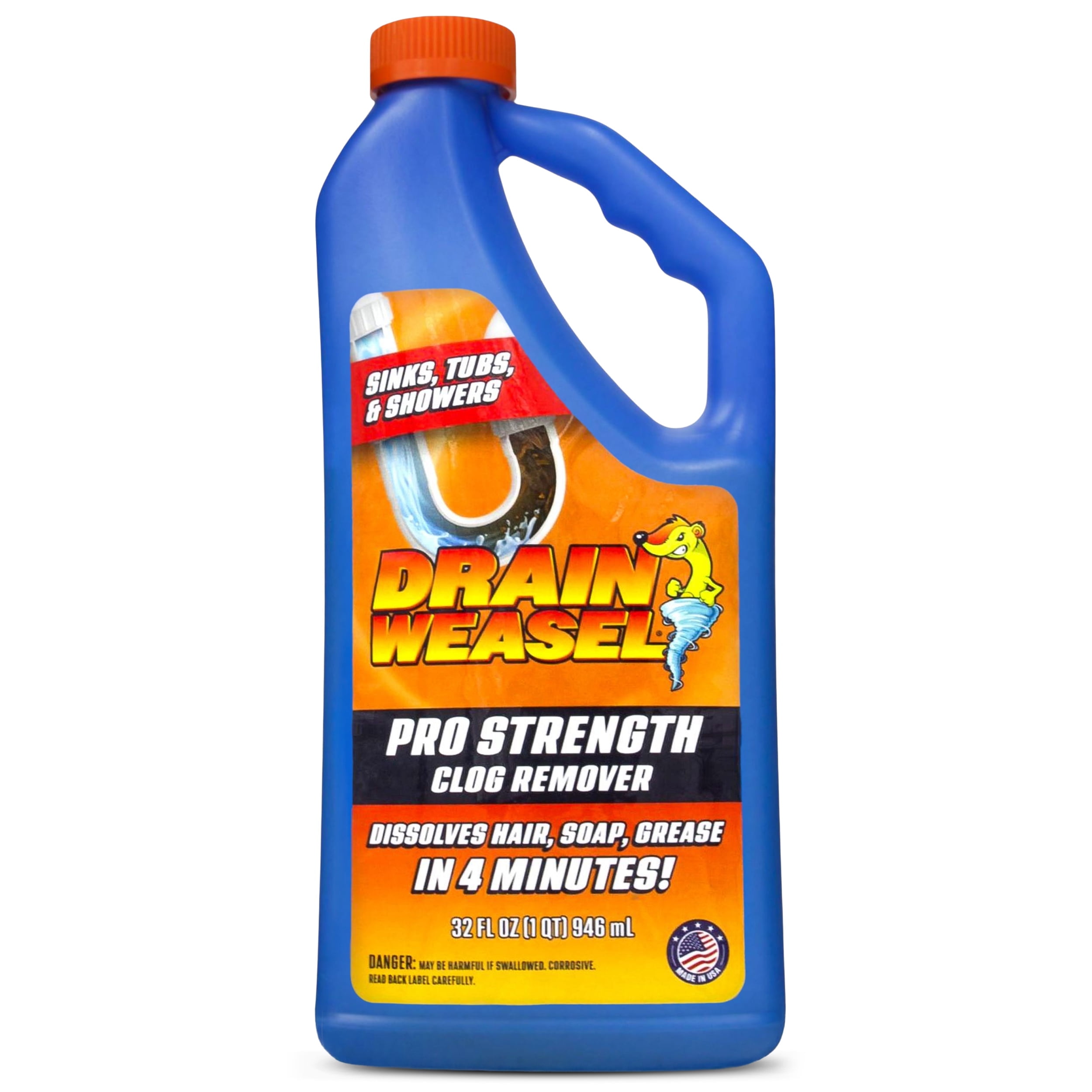 FlexiSnake Drain Weasel Pro Strength Clog Remover, Declogger Cleaner ...
