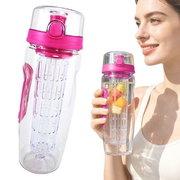32oz Fruit Infuser Sports Water Bottle, Leakproof Plastic Outdoor ...