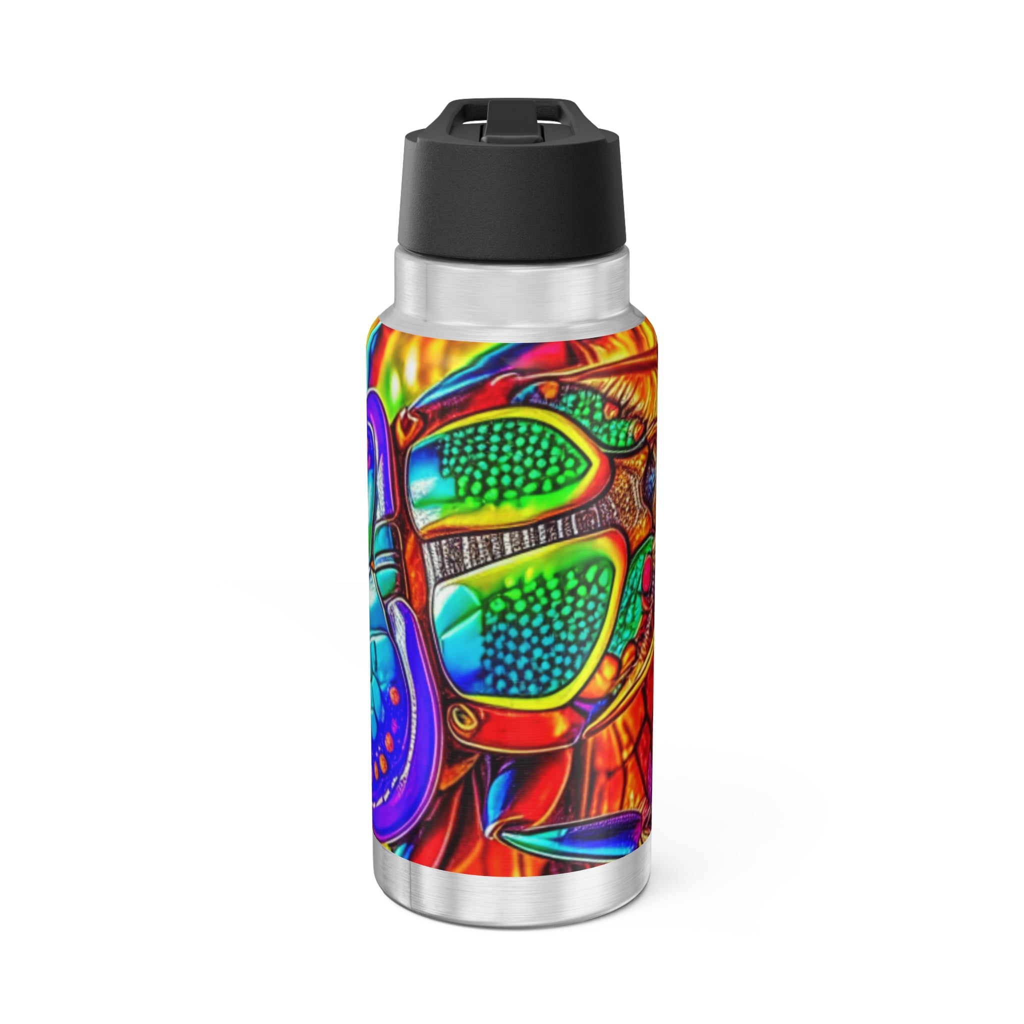 32oz Gator Drink Tumbler Cup with Colorful Scarab Beetle Print ...