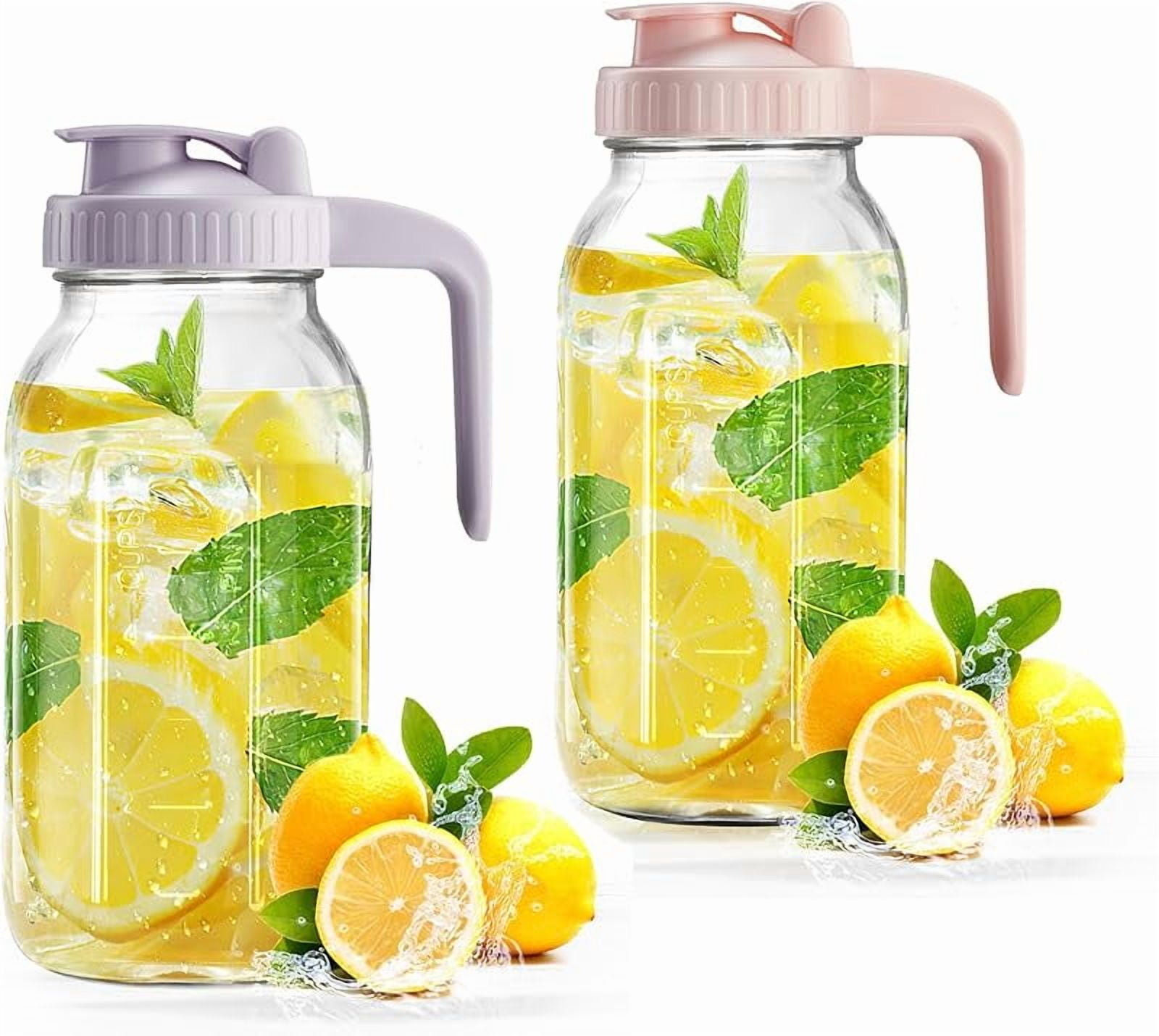 32oz Glass Pitcher with Lid & V-shaped Pour Spout - 1 Quart Breastmilk ...