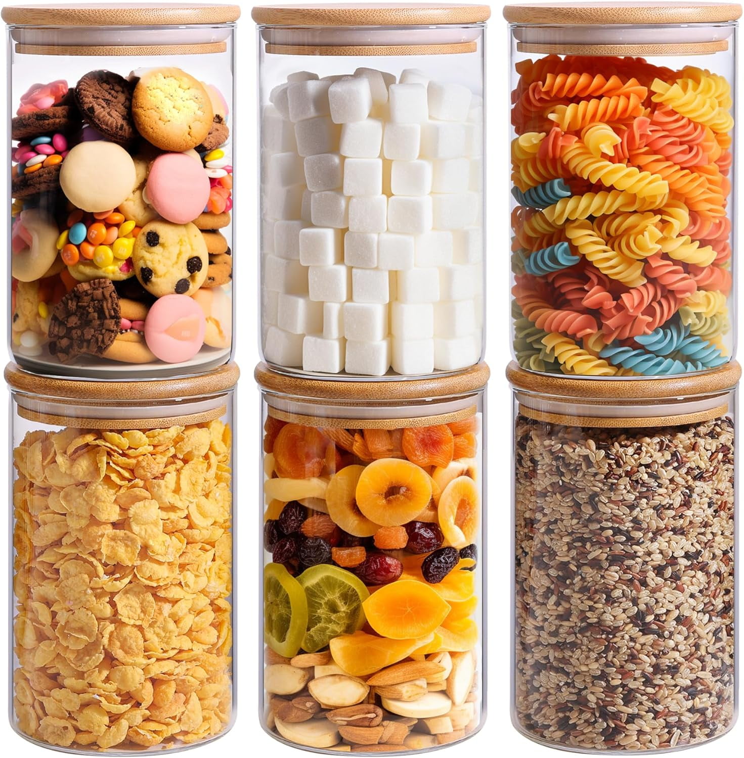 32oz Glass Storage Containers with Lids, Glass Jars with Lids, Clear ...