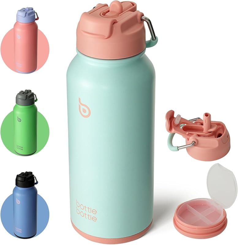 32oz Insulated Water Bottle Stainless Steel Sport Water Bottle with ...