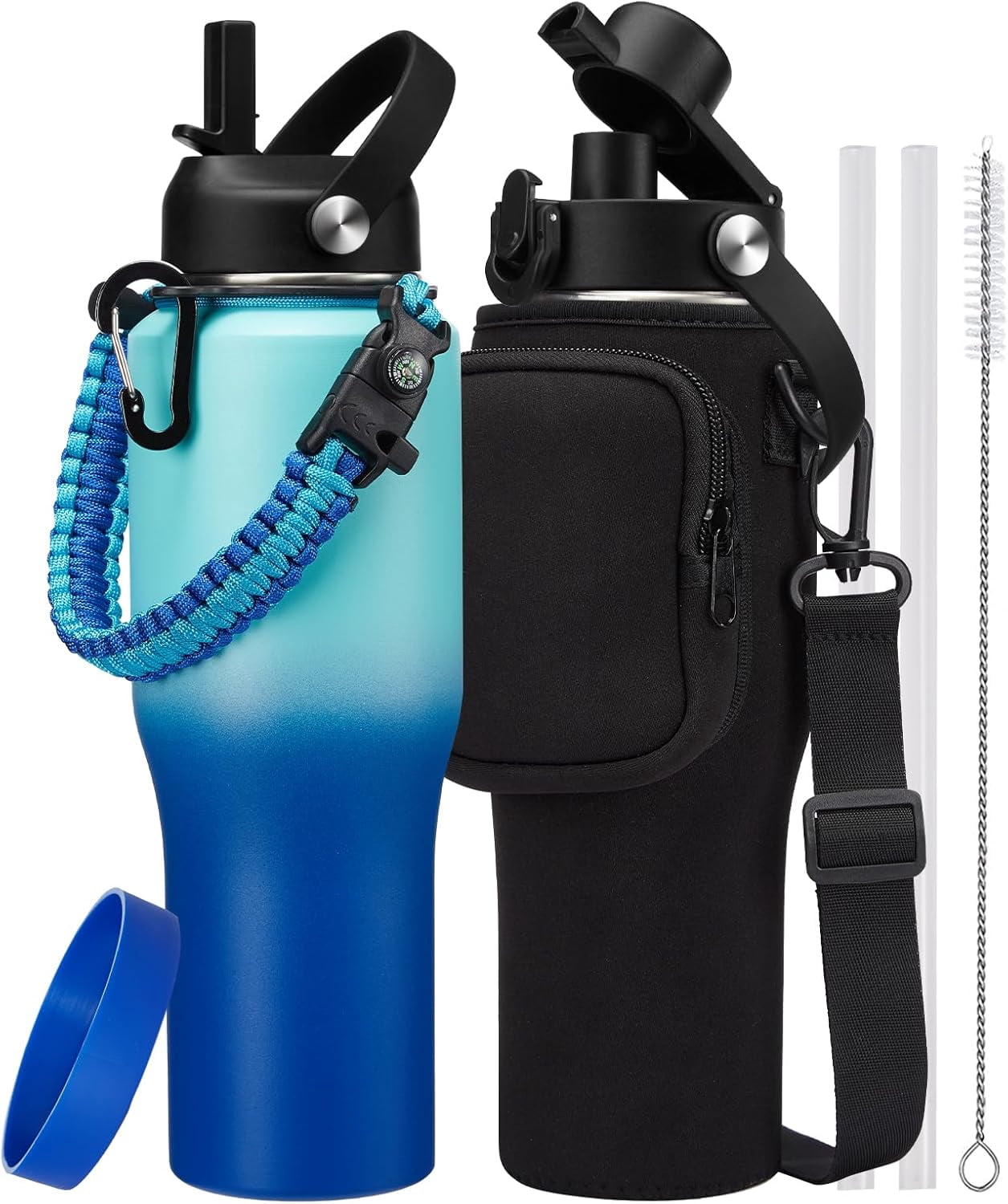 32oz Insulated Water Bottle with Straw - Keep Cold 48h or Hot 24h ...