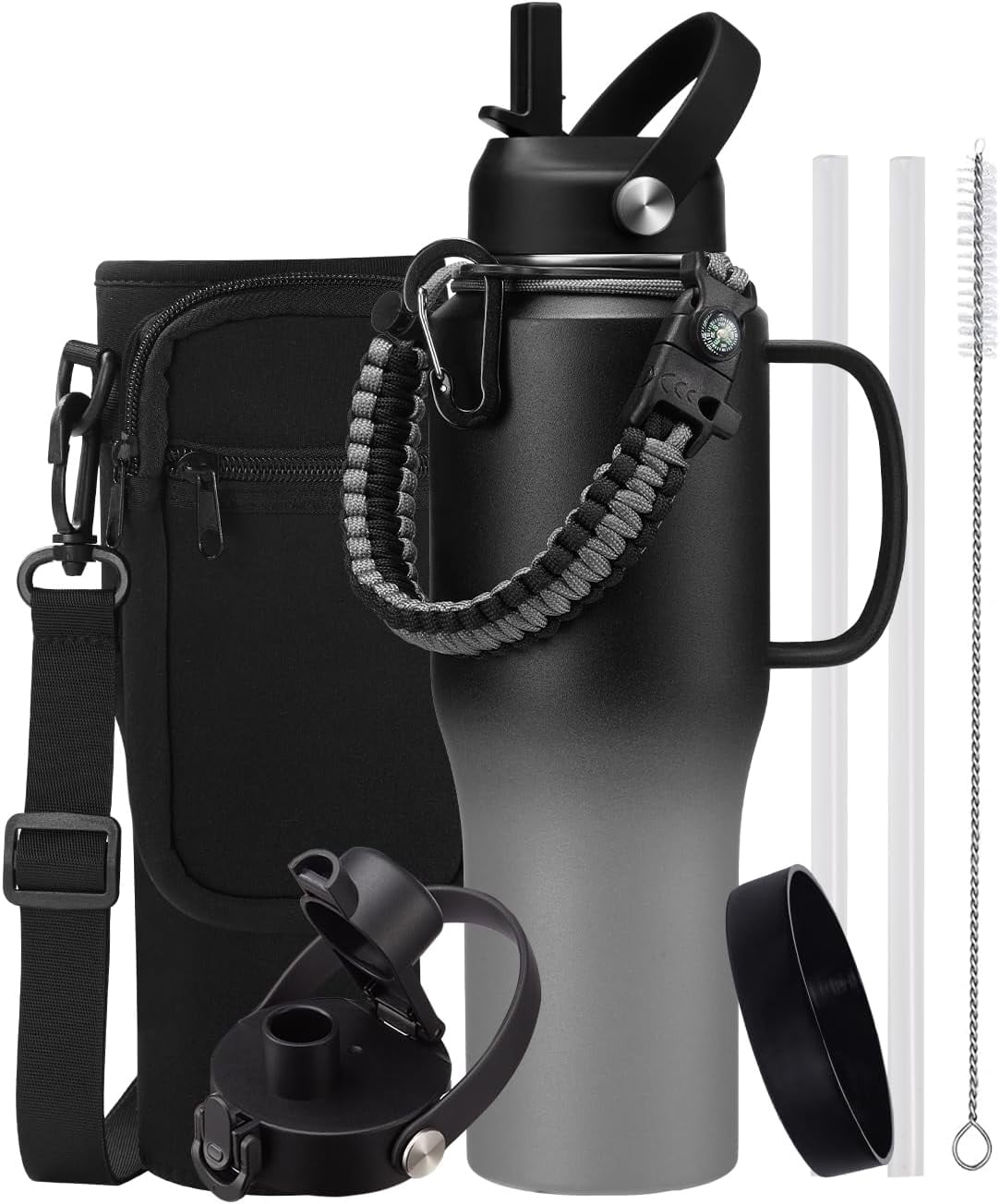 32oz Insulated Water Bottle with Straw - Keep Cold 48h or Hot 24h ...