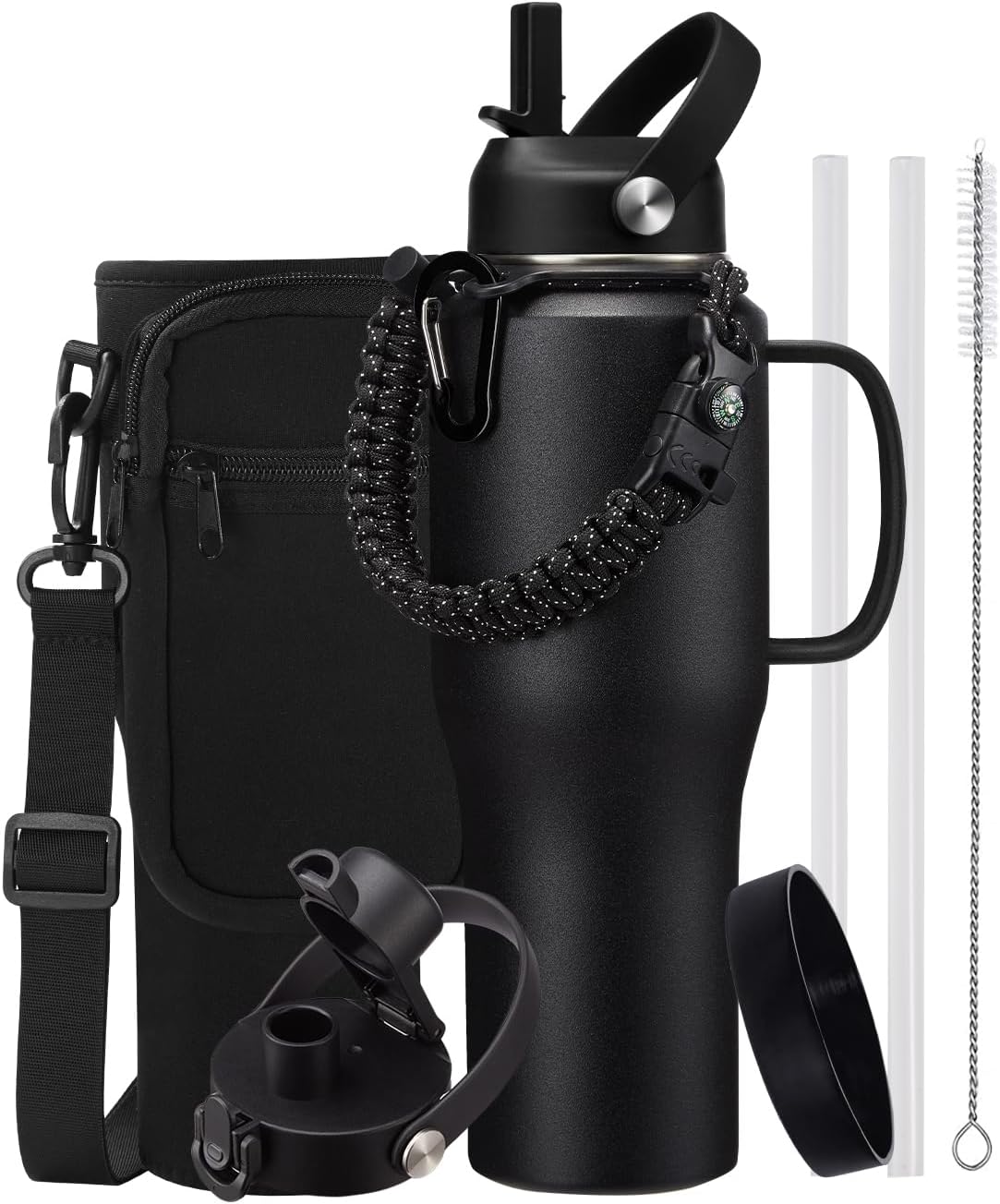32oz Insulated Water Bottle with Straw - Keep Cold 48h or Hot 24h ...