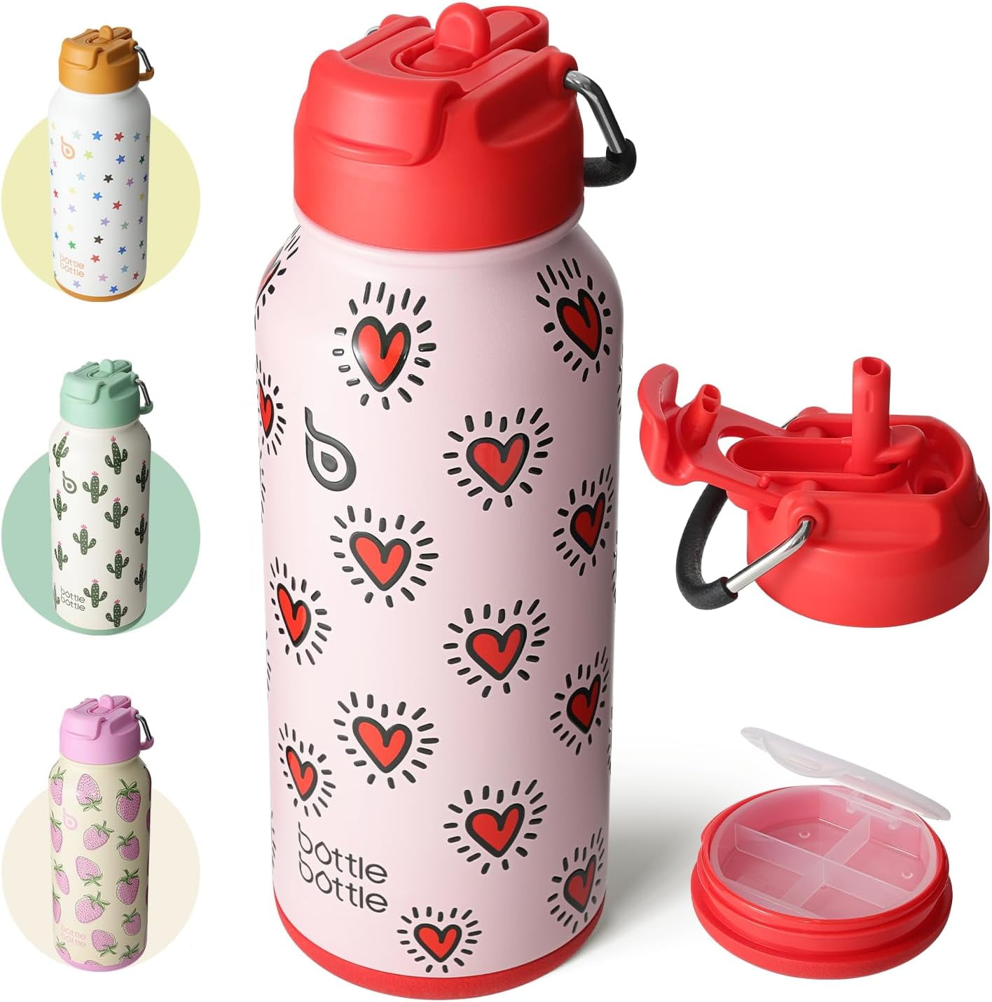 32oz Insulated Water Stainless Steel Sport Water with Straw Dual-use ...