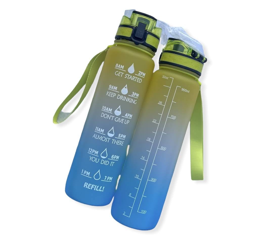 32oz Leakproof Time Marker Motivational Sport Water Bottle - Walmart.com