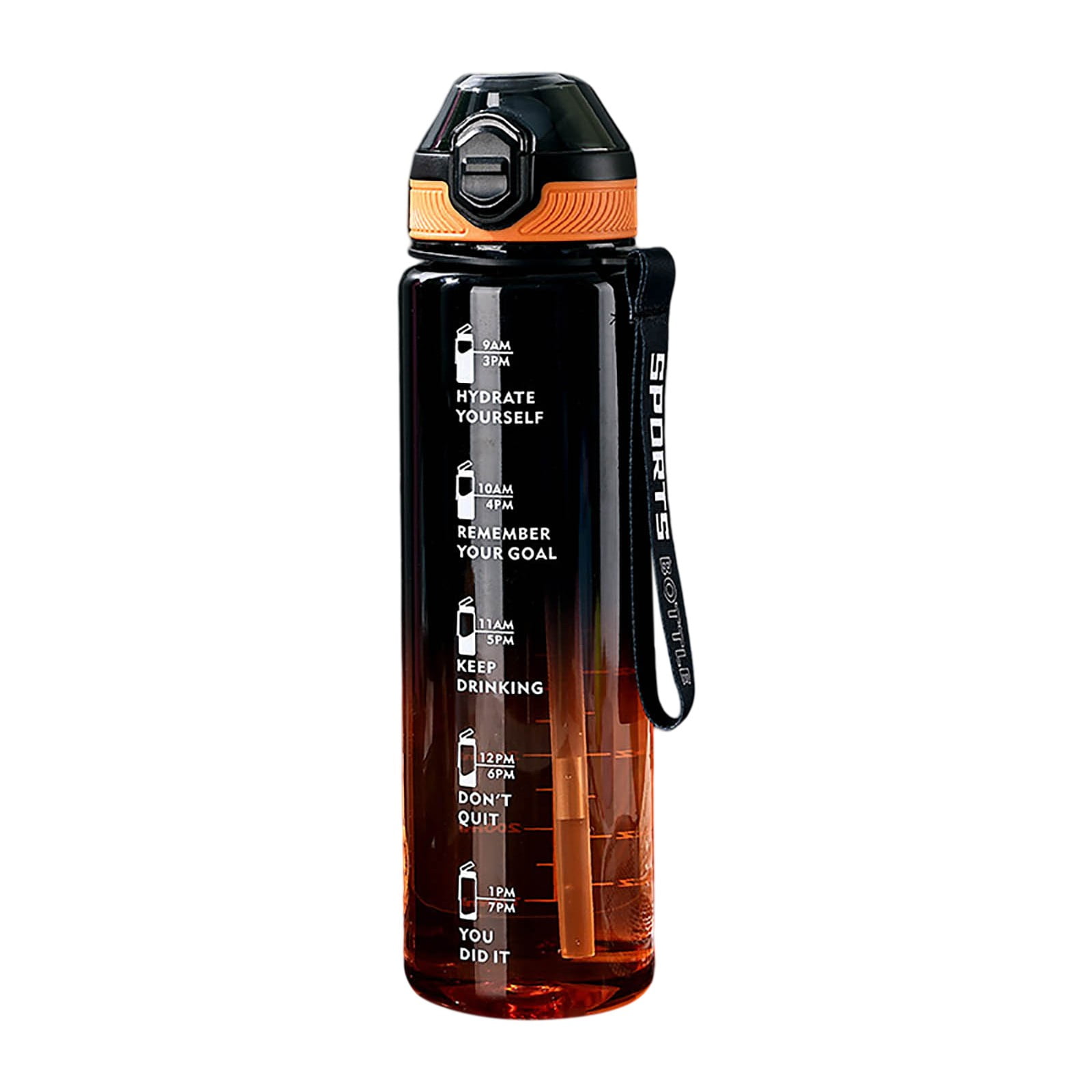 32oz Motivational Water Bottle with Time Marker - BPA Free Tritan ...