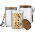 32oz Stackable Glass Storage Containers with Lids and Scoops, Airtight ...