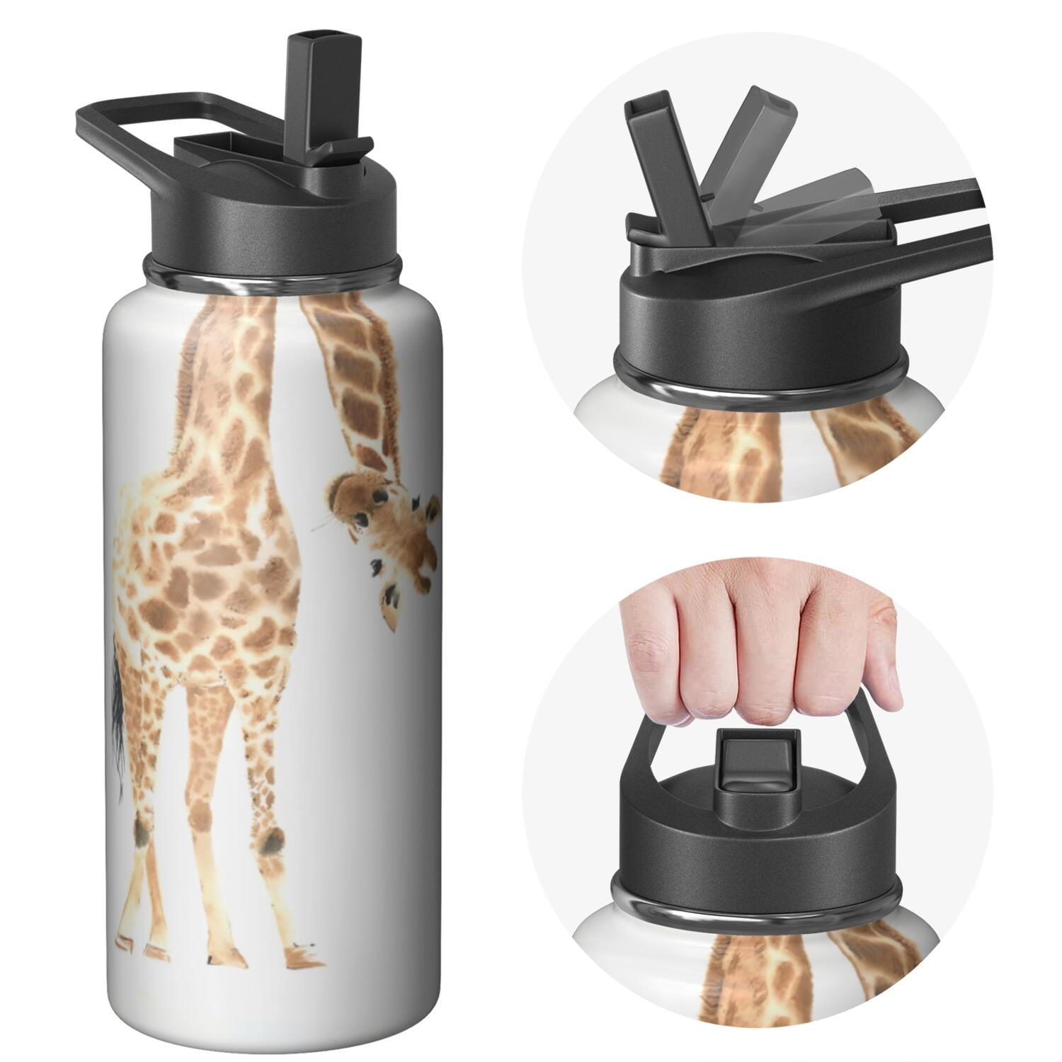 32oz Stainless Steel Gym Hydration Bottle Animals Themed Themed Wide ...