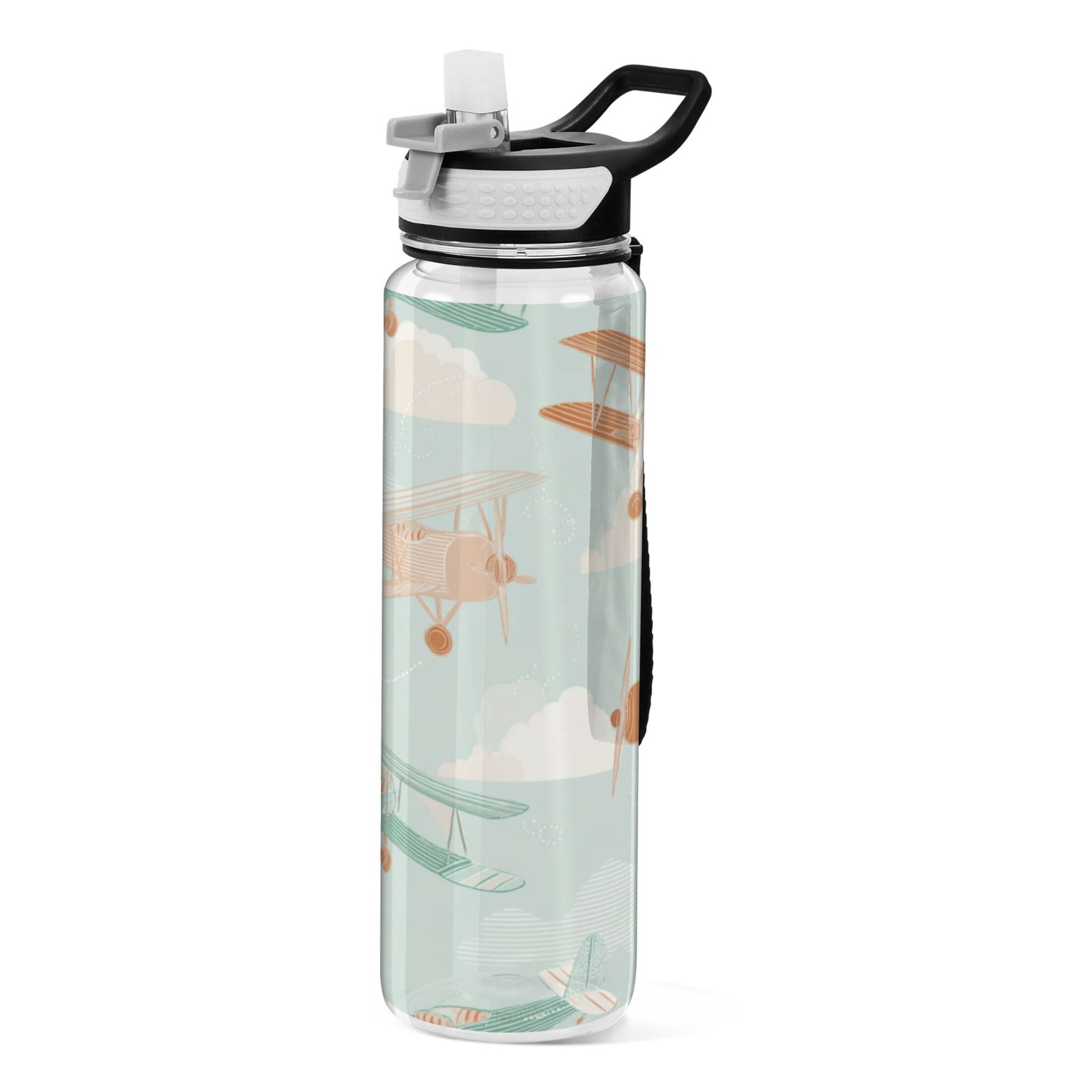 32oz Transparent Sports Water Bottle with Straw for Kids Adults Outdoor ...