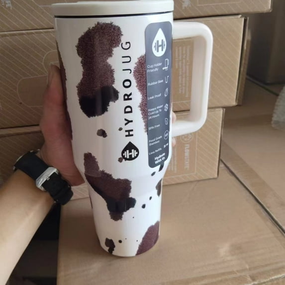32oz sealed lid handle cup, large capacity car cup, leak-proof and heat ...