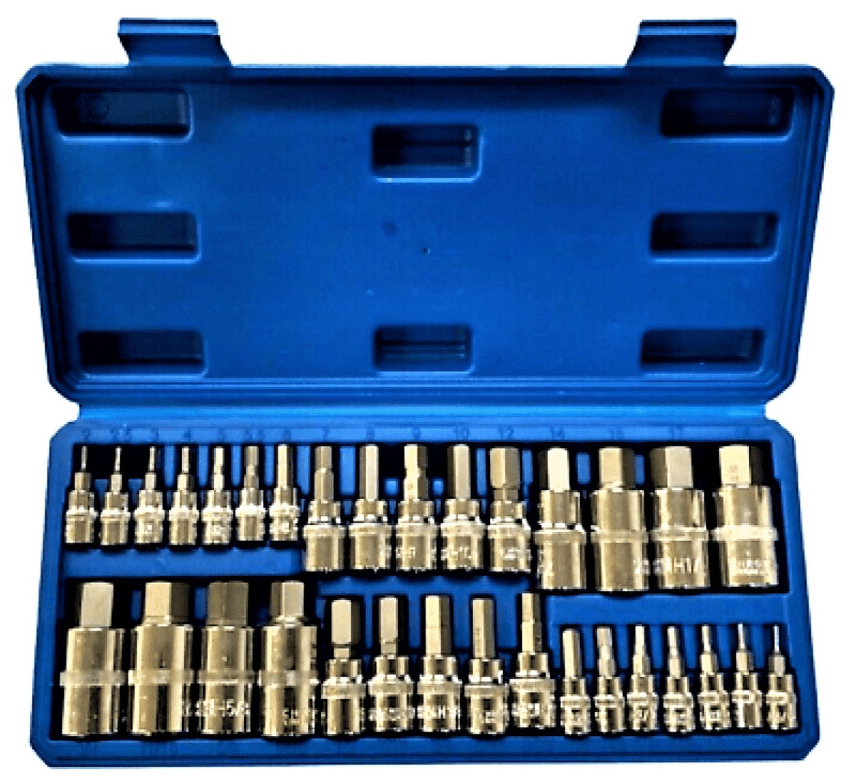 32pc ATE PROFESSIONAL HEX ALLEN BIT SOCKET SET 1/4 3/8 1/2" DR. SAE ...