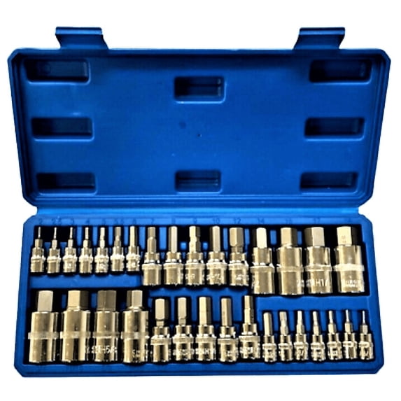 32pc ATE PROFESSIONAL HEX ALLEN BIT SOCKET SET 1/4 3/8 1/2" DR. SAE ...