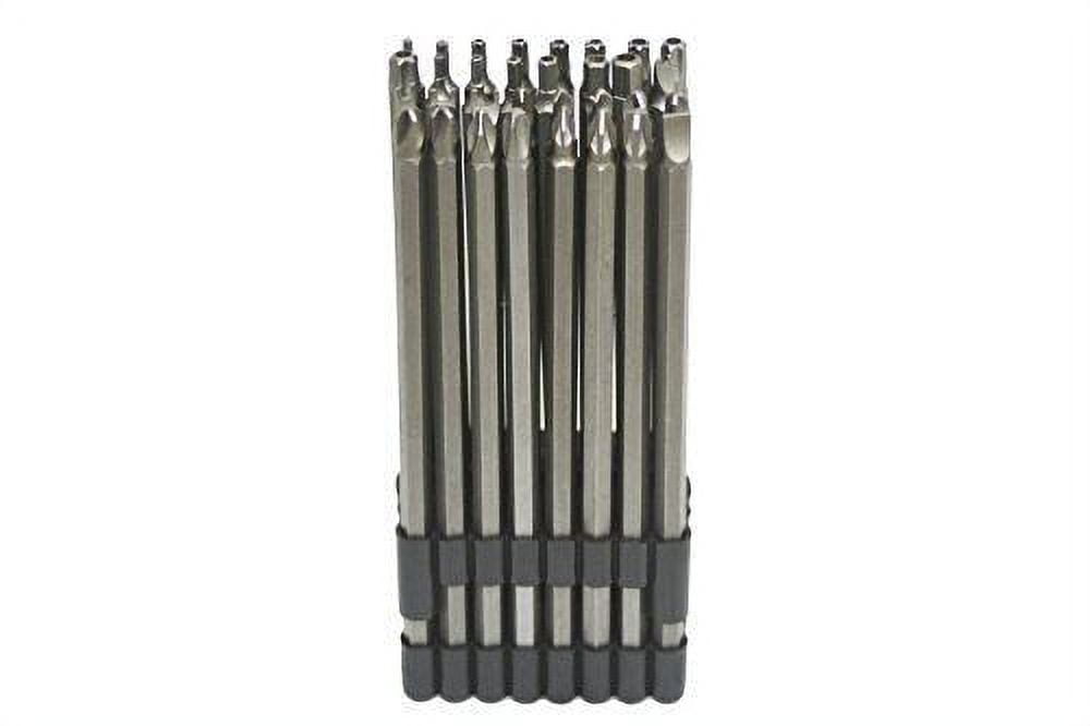 32pc Extra Long Security Bit Set Tamper Proof Torx Star Tri Wing Pozi w ...