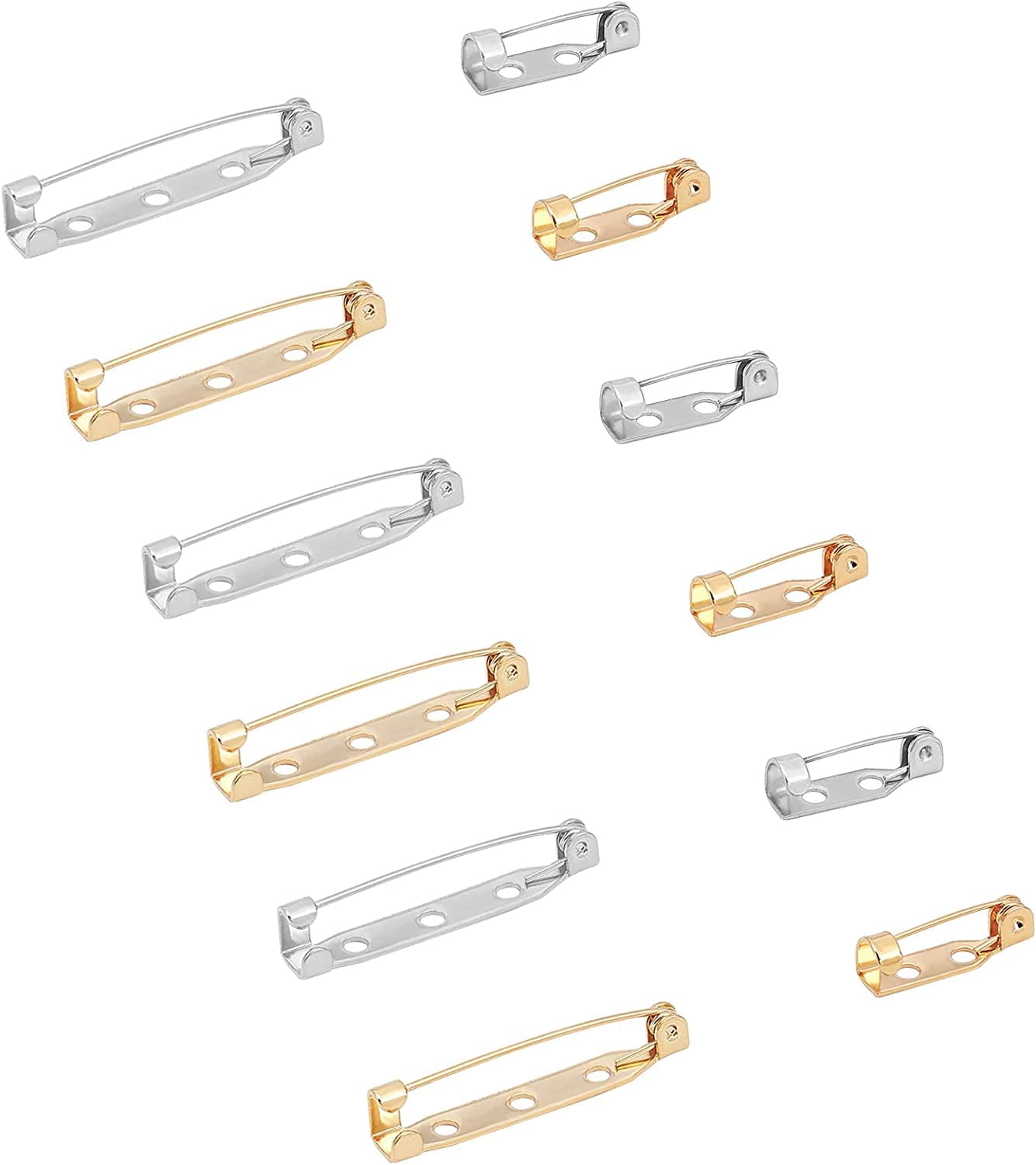 32pcs 16-32mm 2 Colors Stainless Steel Brooch Findings Sets Lapel Pin ...