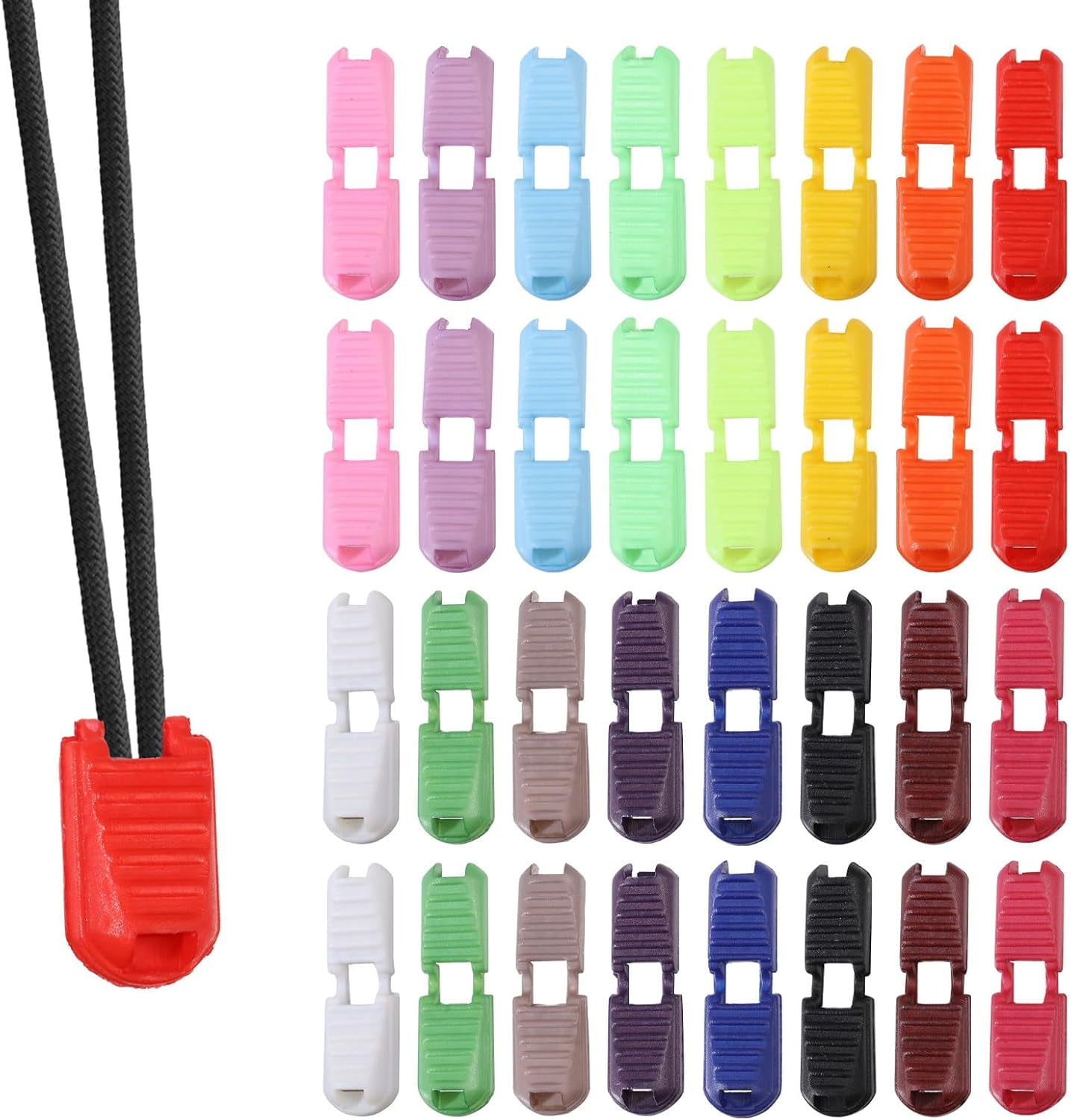 32pcs 16colors Nylon Cord End Clips Zipper Pull Cord Tips Shoe Lace ...