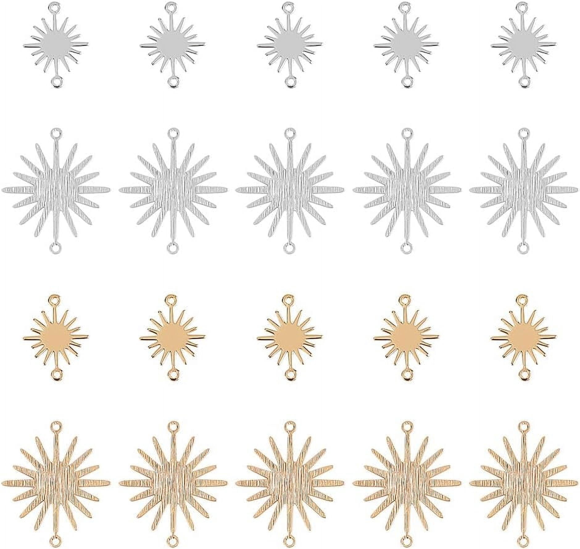 32pcs 4styles Sun Link Connector Charms Boho Charms 14K Gold & Platinum ...