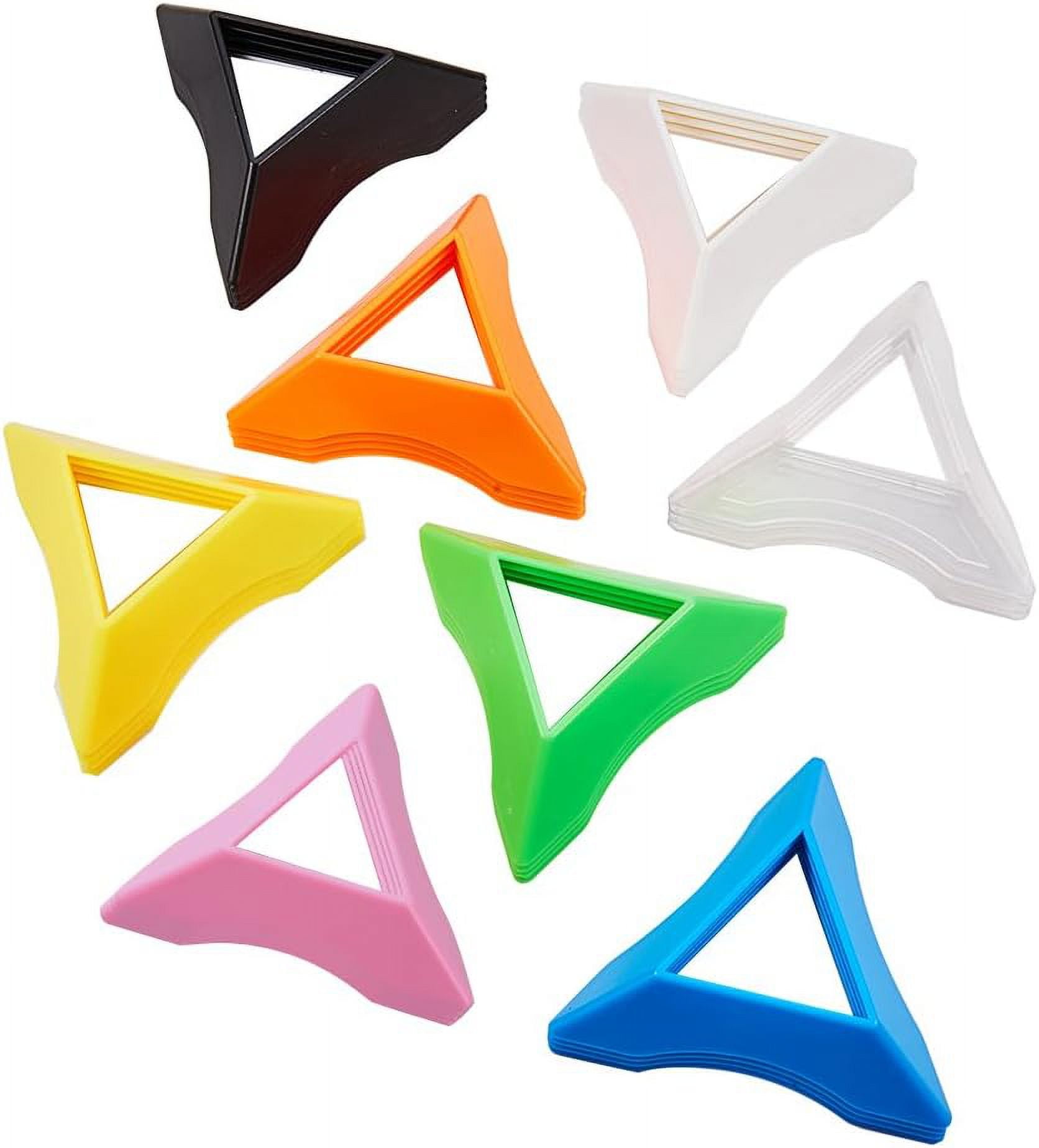 32pcs 8 Colors Plastic Triangle Speed Magic Cubes Base Holder Frame ...