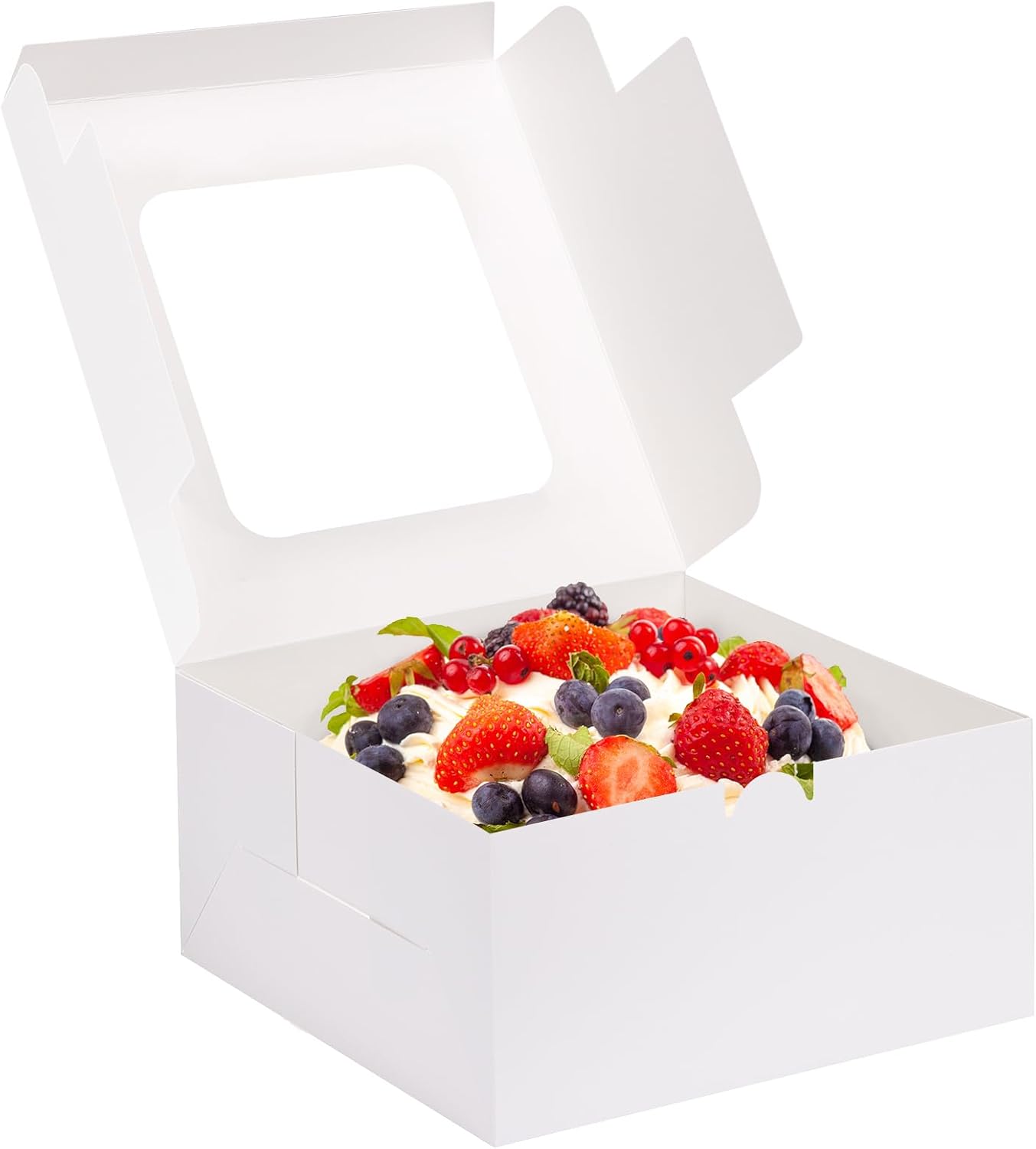 32pcs Cake Boxes, 10x10x5 Inch Cake Box with Window, Bakery Pastry ...