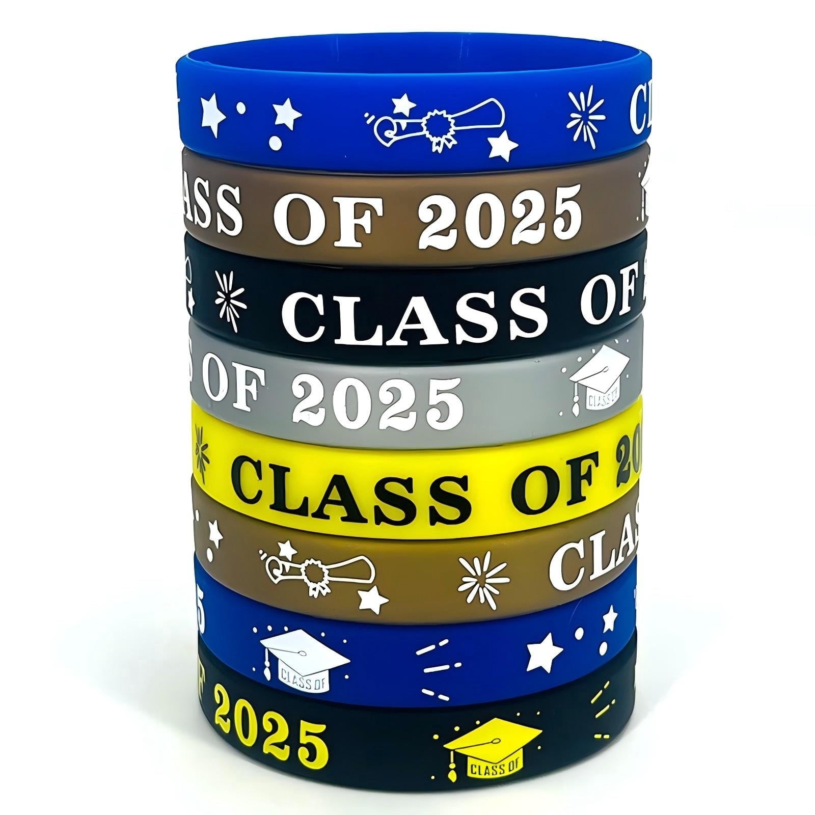 30pcs Class of 2025 Silicone Bracelet, Graduation Rubber Bracelet ...