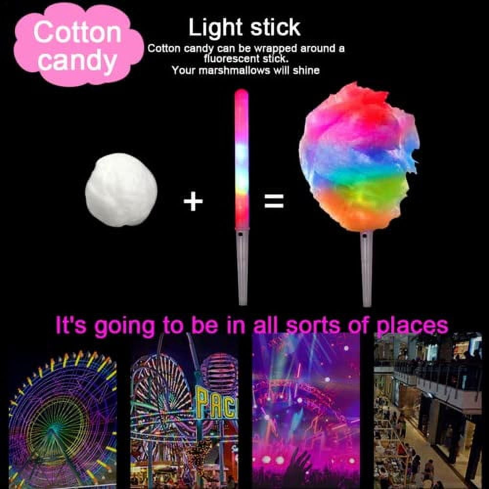 32pcs Cotton Candy Cones - Flashing Glow Sticks - LED Glowing Cotton ...