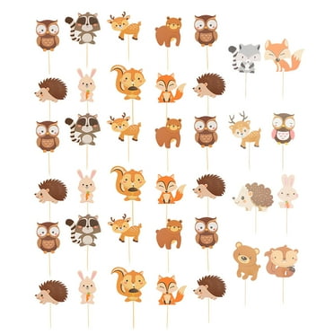 Jungle Safari Animal Cake Topper with Lion Giraffe Monkey Elephant ...