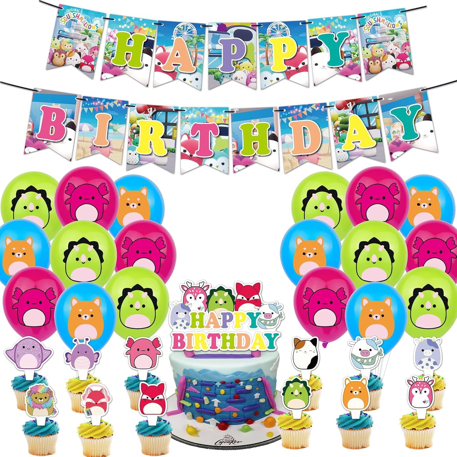 32pcs Cute Birthday Decorations, Cute Party AIS1 Supplies Include Happy ...