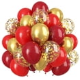 32pcs Dark Red and Metallic Gold Balloon Set - Perfect for Christmas ...