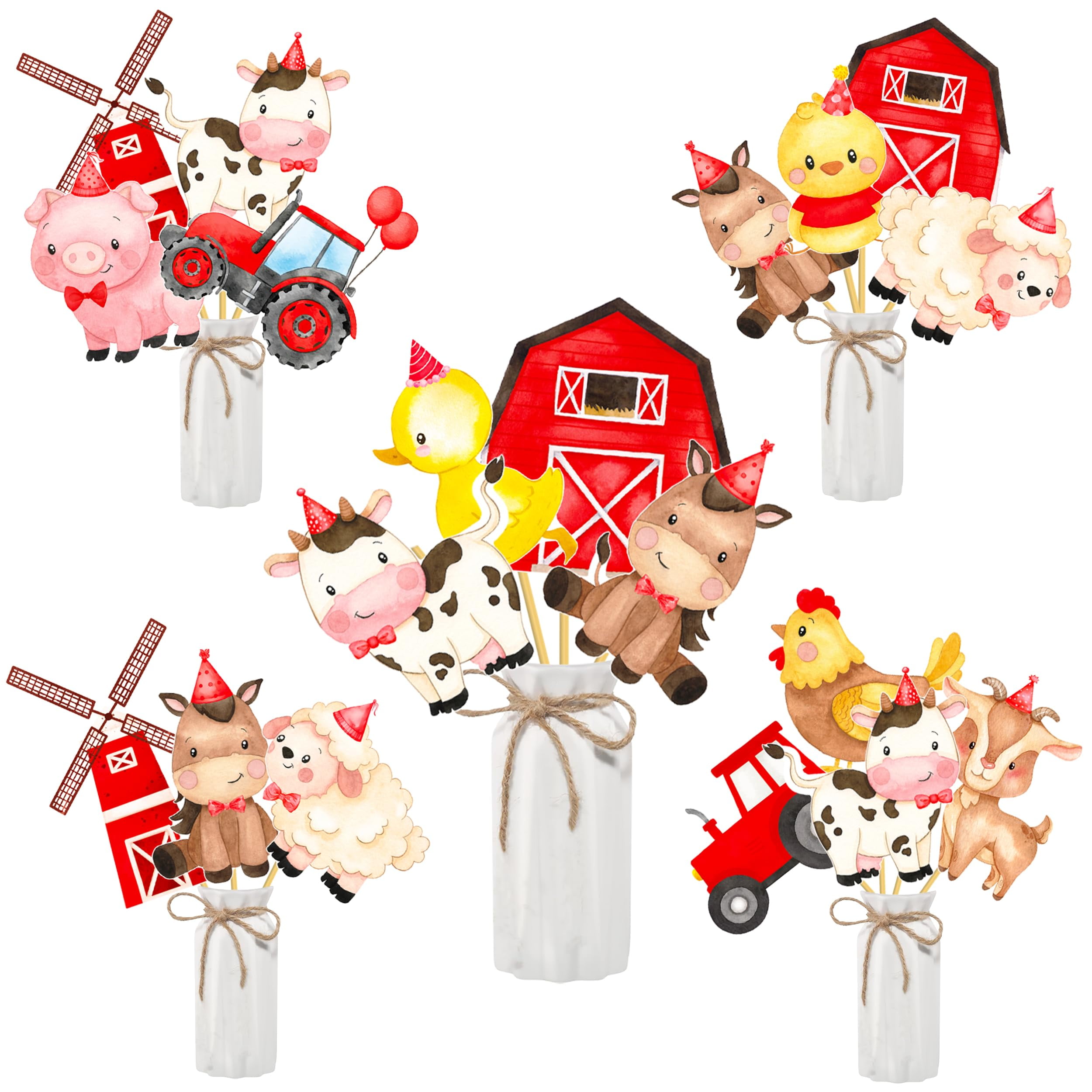 32pcs Farm AnimalTRDN Centerpiece Sticks Farm Birthday Party ...