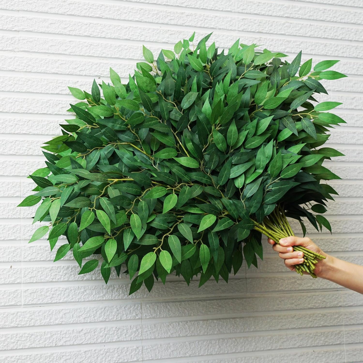 32pcs Greenery Stems 68cm Faux Greenery Stems Artificial Green Leaf ...