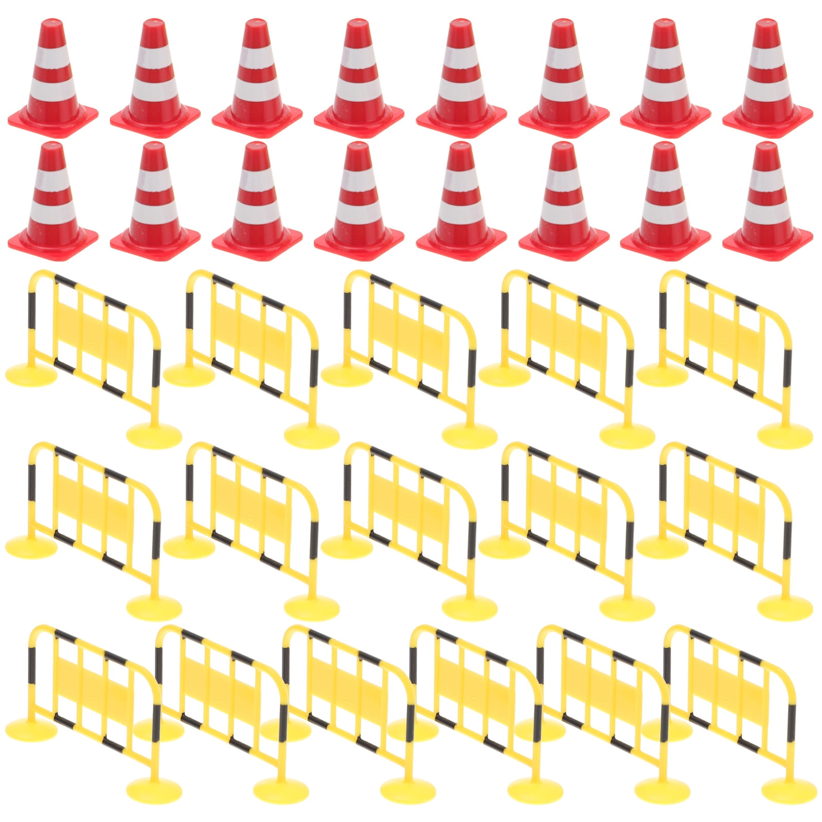 32pcs Kids Plastic Traffic Cones Sand Table Road Cones Traffic Fence ...