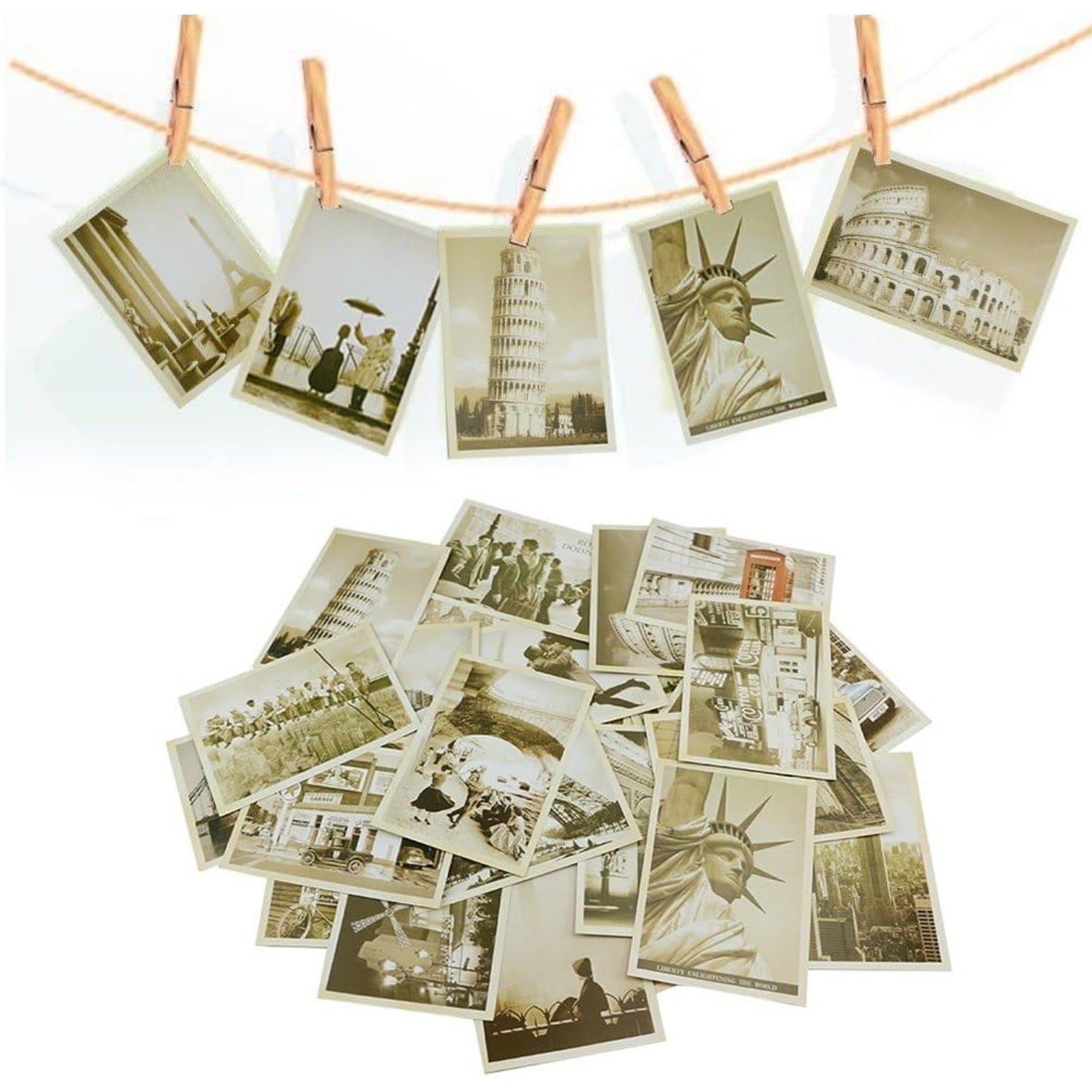 32pcs Retro Old Travel Postcards Vintage Landscape Photo Picture Poster ...