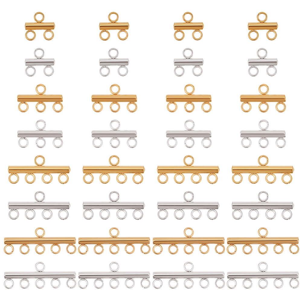 32pcs Slide Clasp Lock 4 Style Necklace Layering Clasps 2 Colors ...