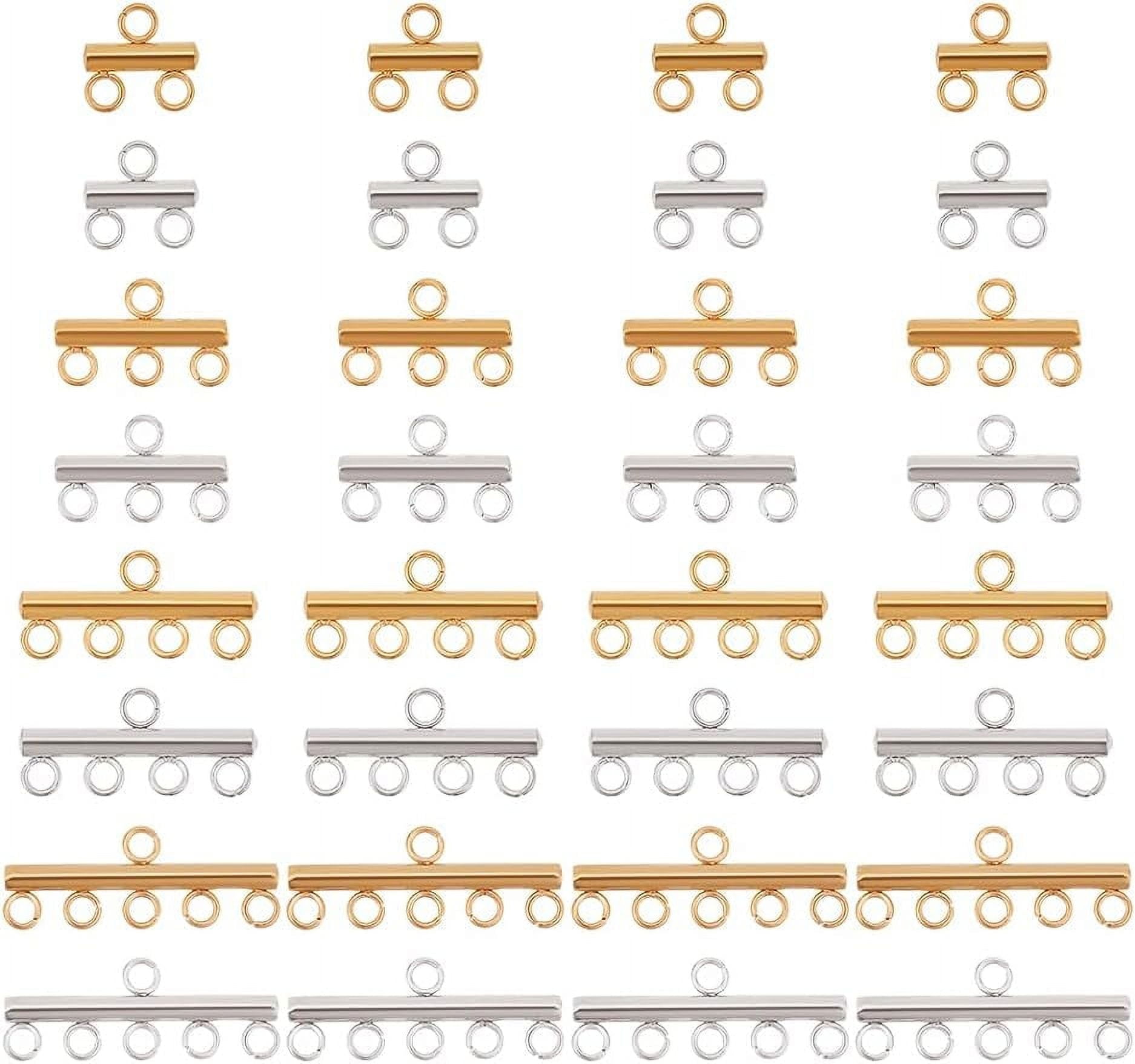 32pcs Slide Clasp Lock 4 Style Necklace Layering Clasps 2 Colors ...