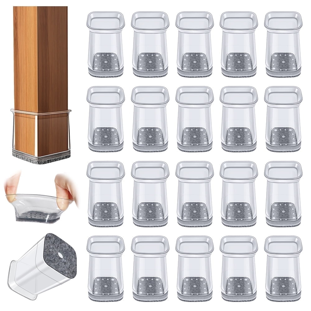 32pcs Square Chair Leg Floor Protectors,Furniture Pads for Hardwood ...