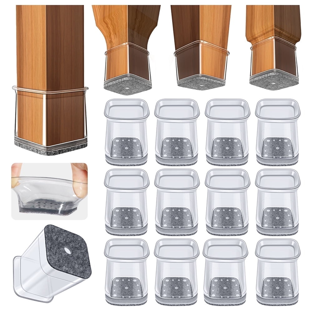 32pcs Square Chair Leg Floor Protectors,Furniture Pads for Hardwood ...