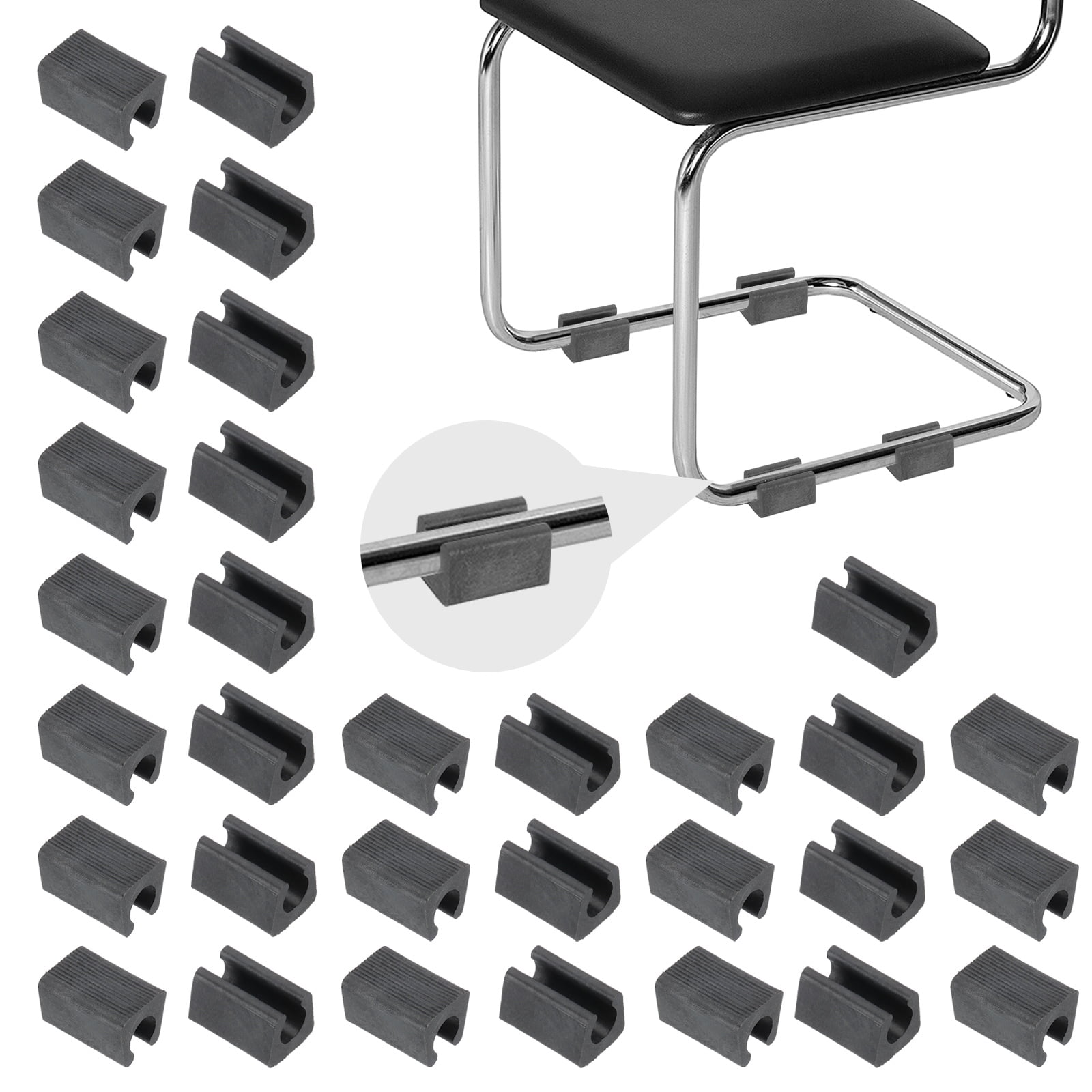 32pcs U Chair Leg Caps, 11mm U Shaped Chair Leg Floor Protectors Chair ...