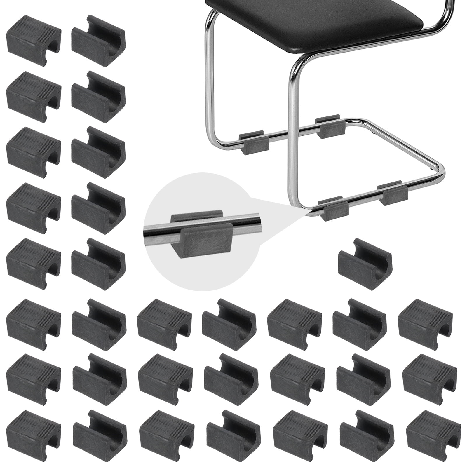 32pcs U Chair Leg Caps, 12mm U Shaped Chair Leg Floor Protectors Chair ...