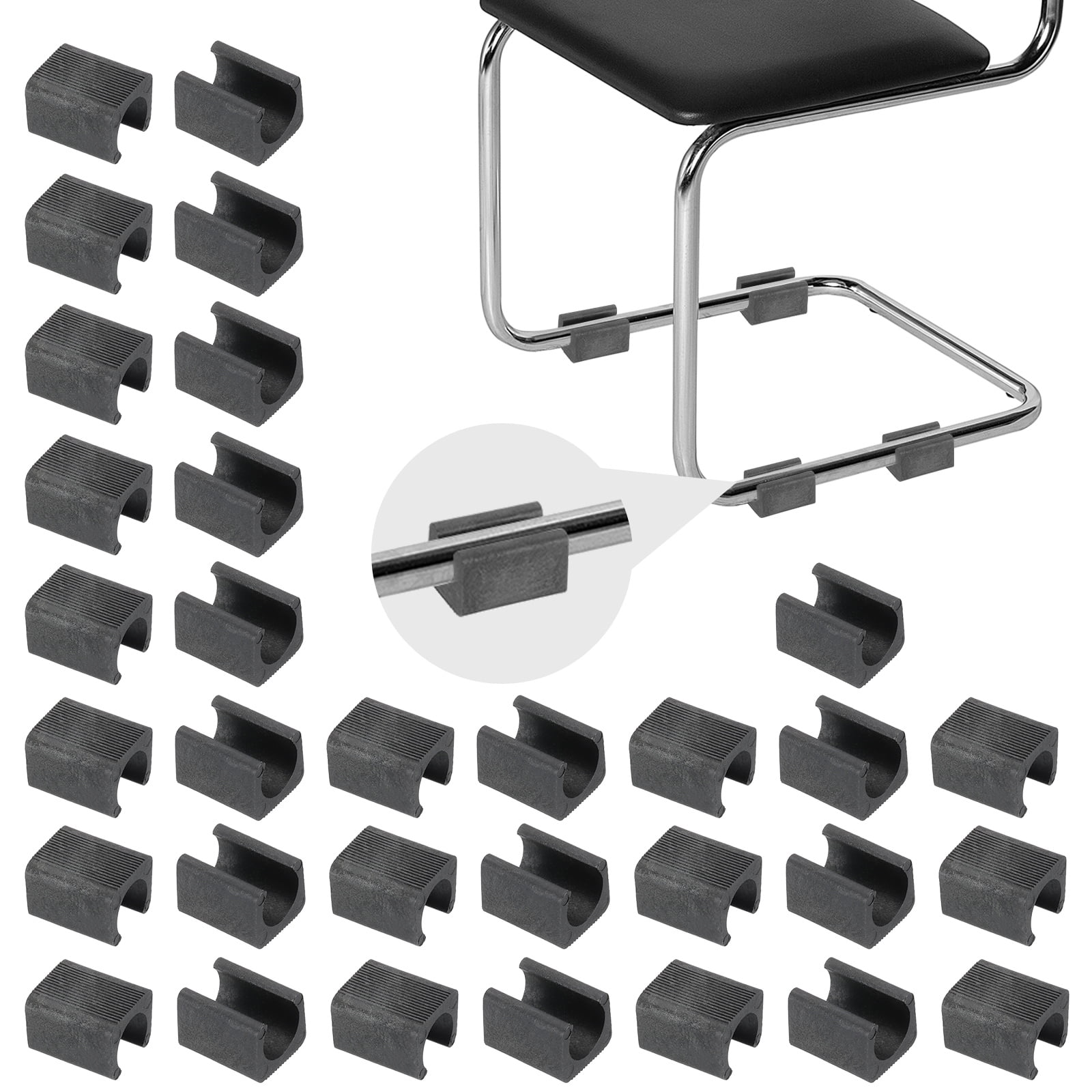 32pcs U Chair Leg Caps, 15mm U Shaped Chair Leg Floor Protectors Chair ...