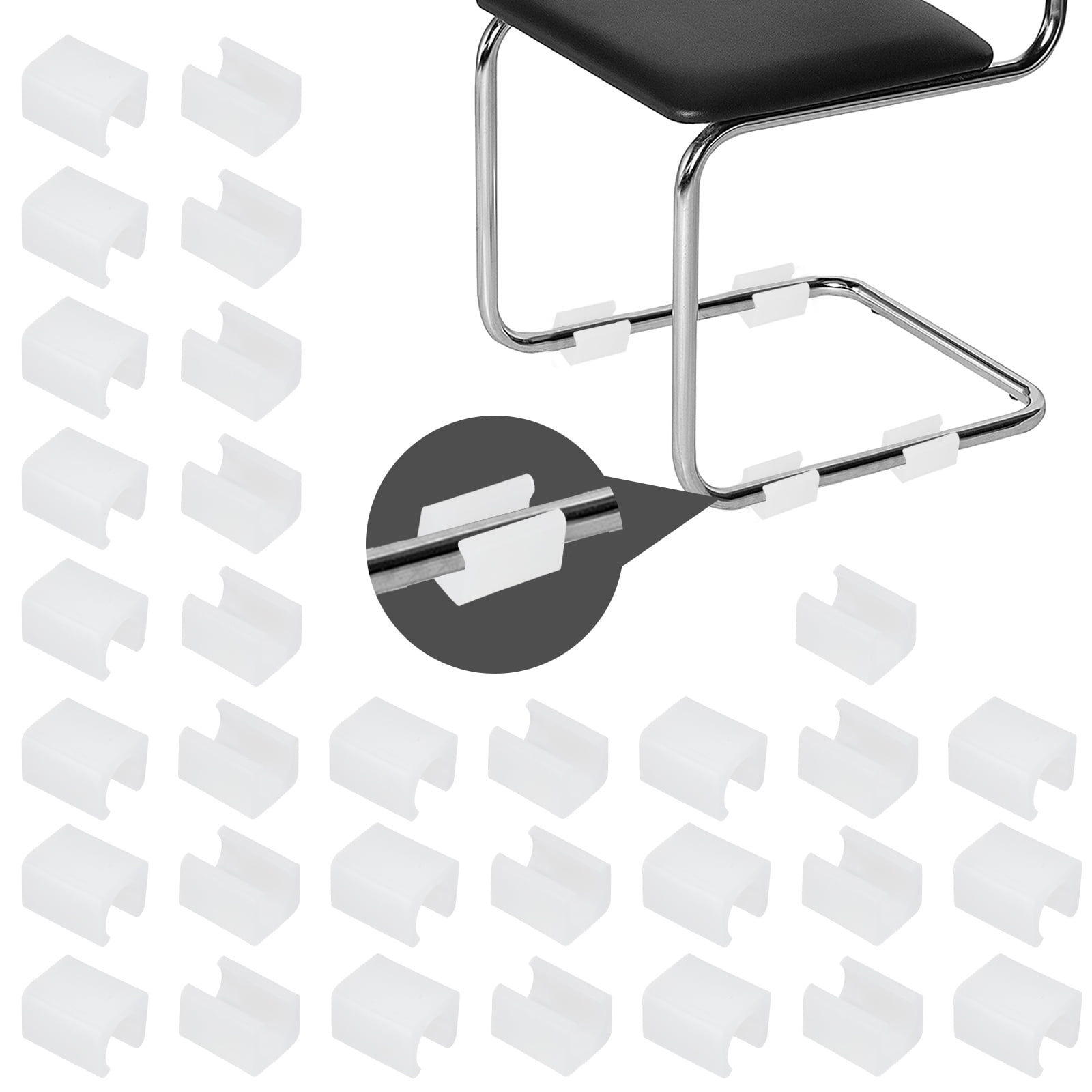32pcs U Chair Leg Caps, 15mm U Shaped Chair Leg Floor Protectors Chair ...